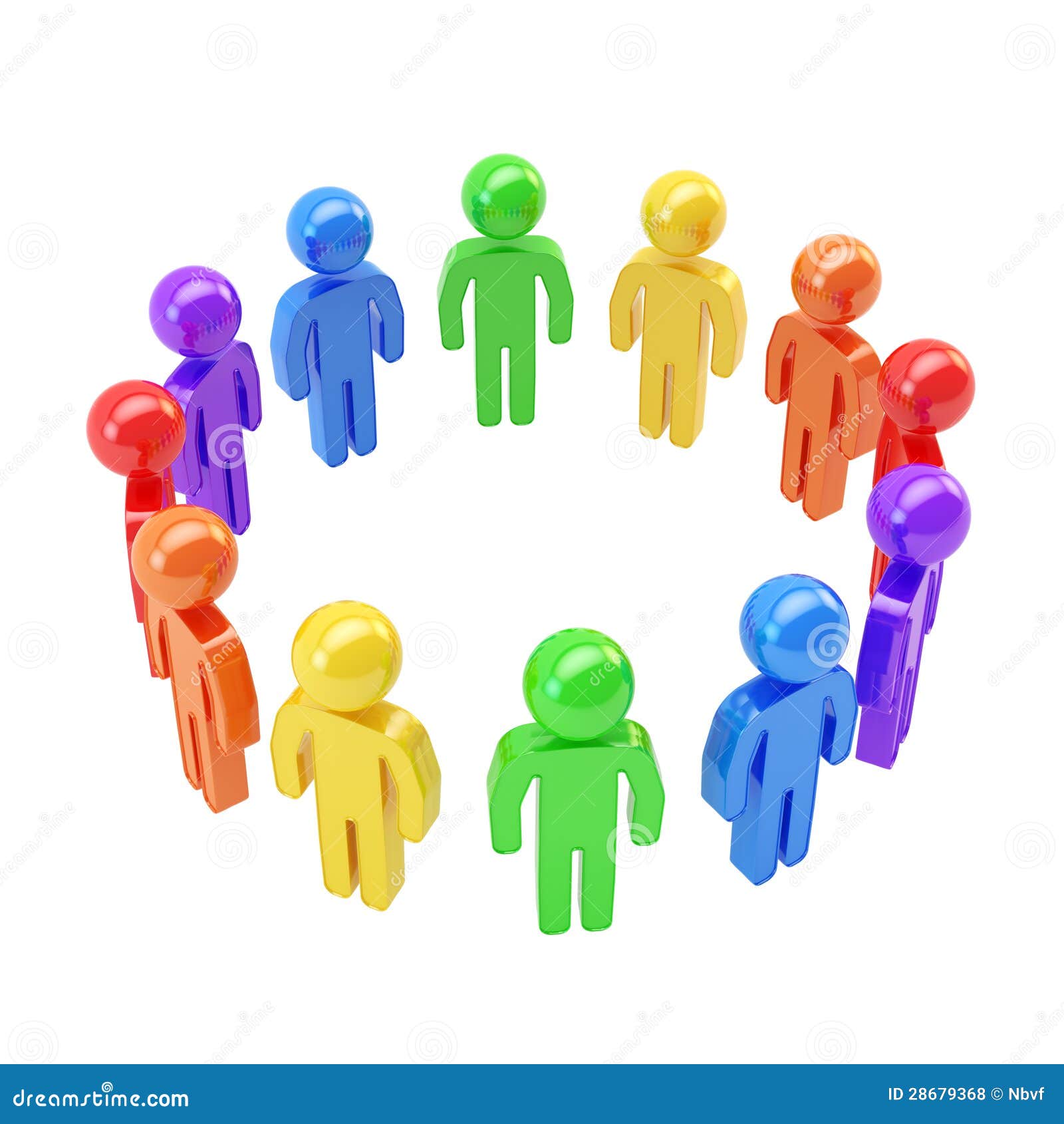 Round Frame Made of Group of Symbolic People Stock Illustration ...