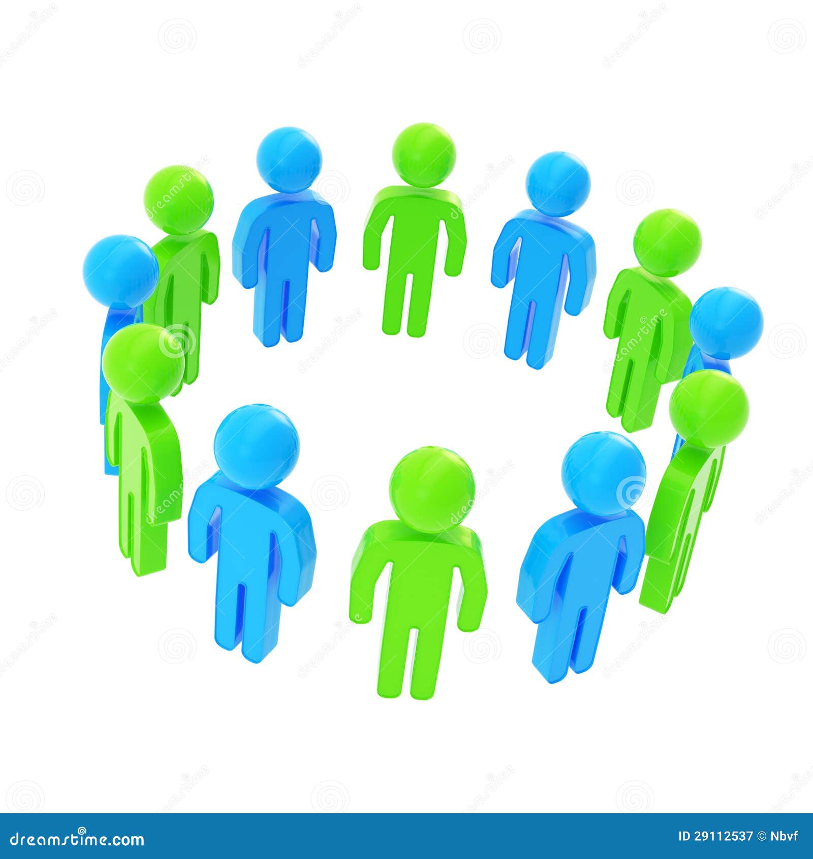 Group Of Symbolic Human Figures In A Line Isolated Stock Photography ...