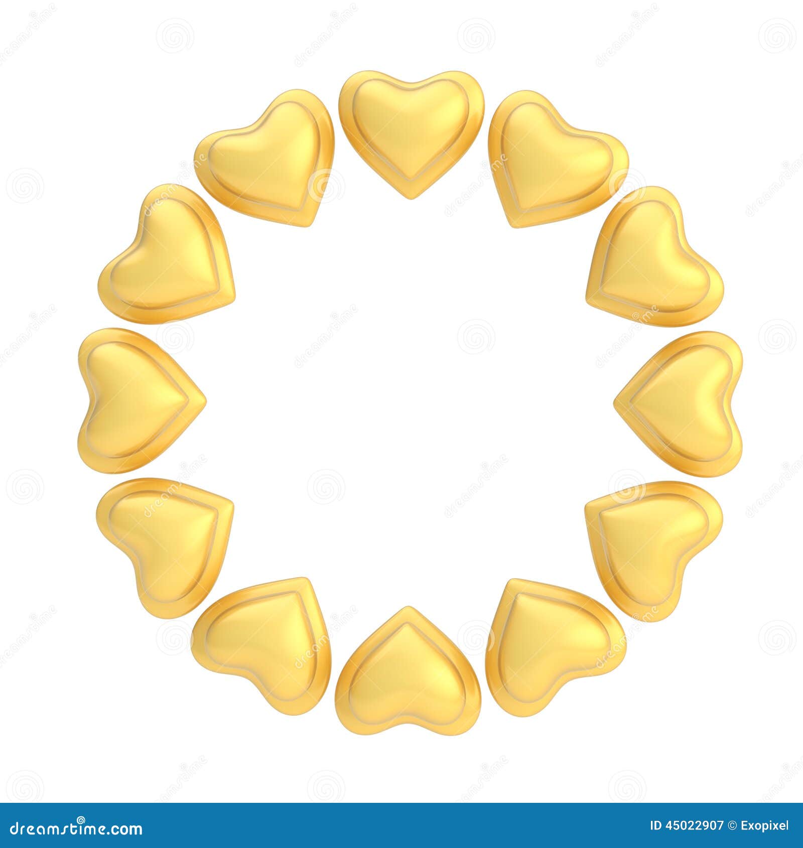 Round Frame Made of Hearts Isolated Stock Illustration - Illustration ...