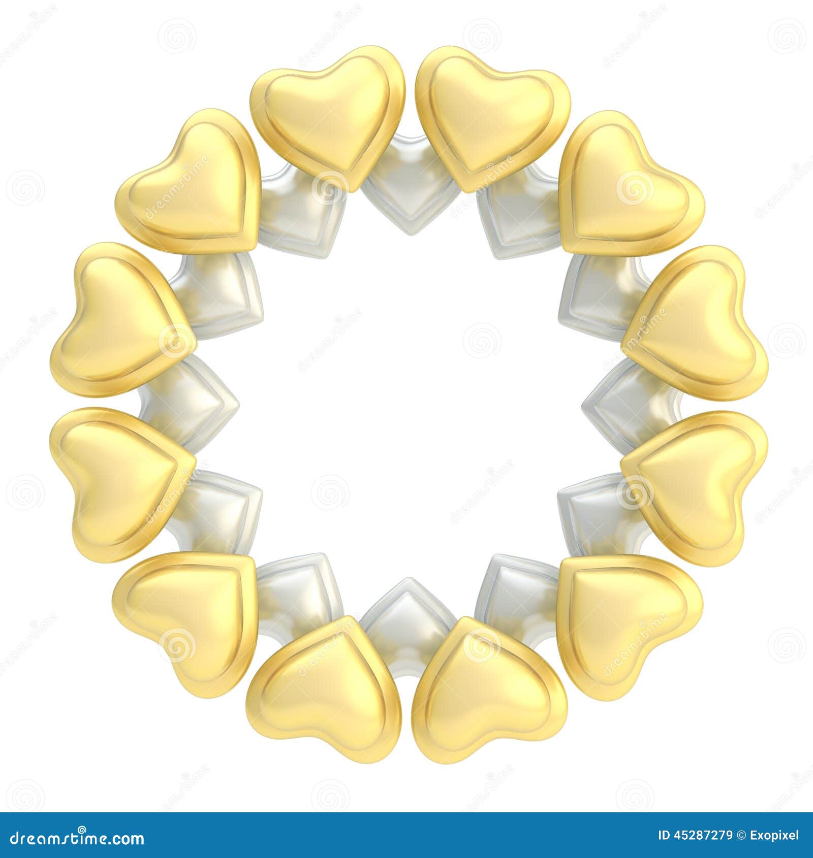 Round Frame Made of Hearts Isolated Stock Illustration - Illustration ...