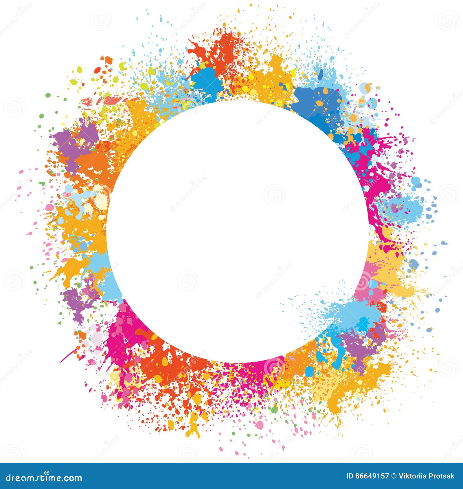 Round Frame Made of Paint Stains Stock Vector - Illustration of paint ...