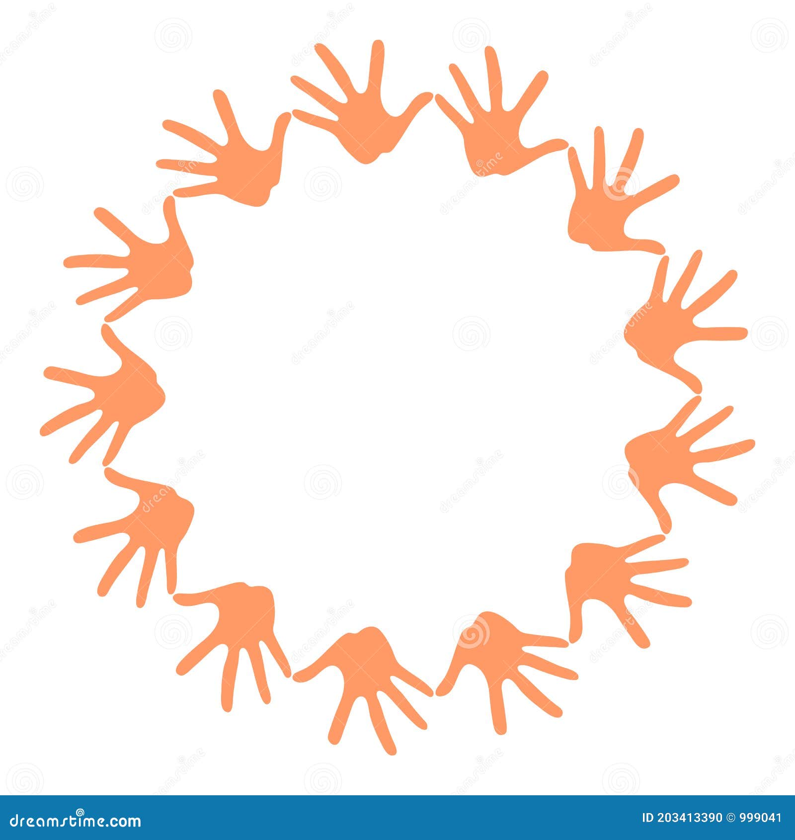 Round Frame Made of Palms, Hands. Vector Stock Illustration Eps10 ...