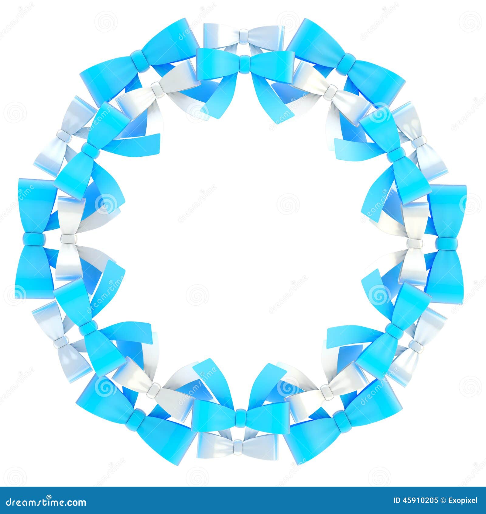 Round Frame Made of Ribbon Bows Stock Illustration - Illustration of ...