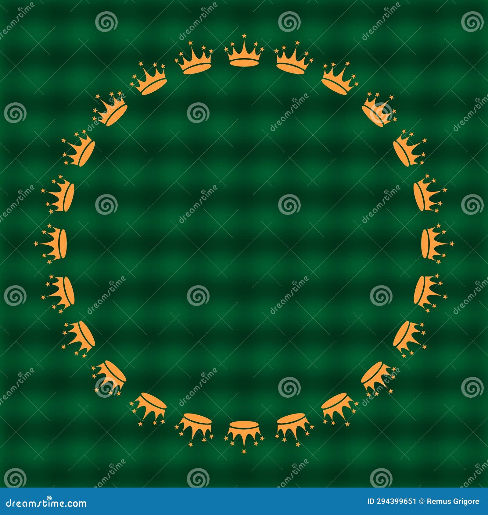 Round Frame Made from Royal Golden Crowns - Cdr Format Stock Vector ...