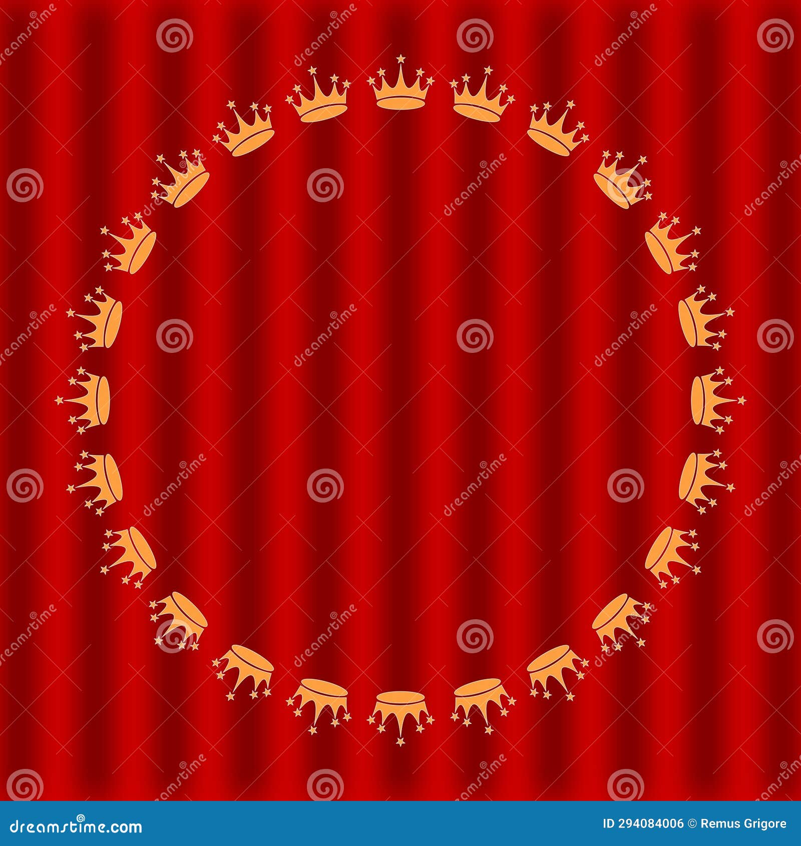 Round Frame Made from Royal Golden Crowns - Cdr Format Stock Vector ...