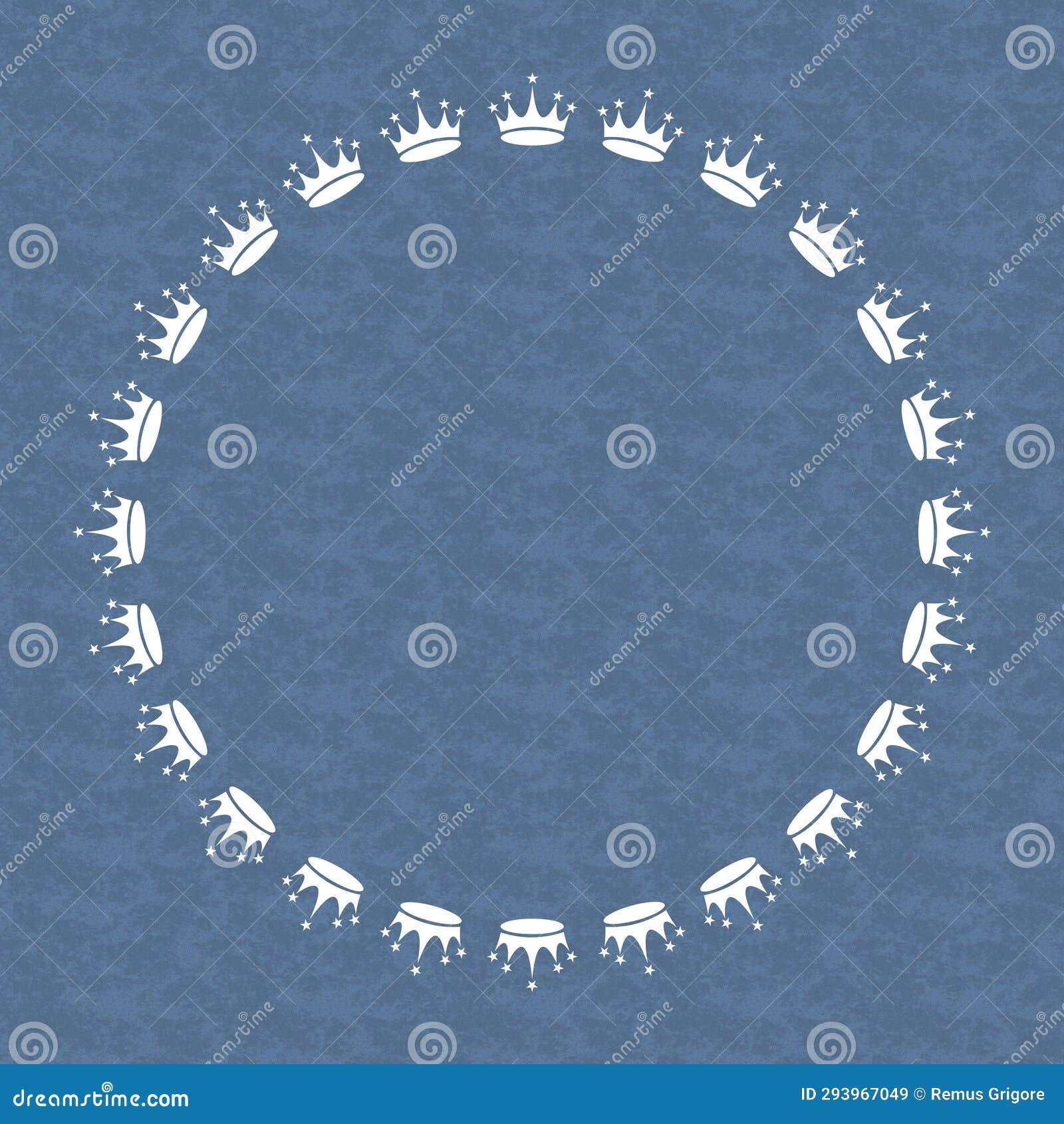 Round Frame Made from Royal White Crowns - Cdr Format Stock Vector ...
