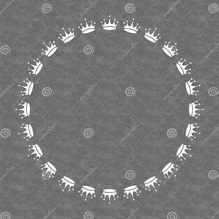 Round Frame Made from Royal White Crowns - Cdr Format Stock Vector ...