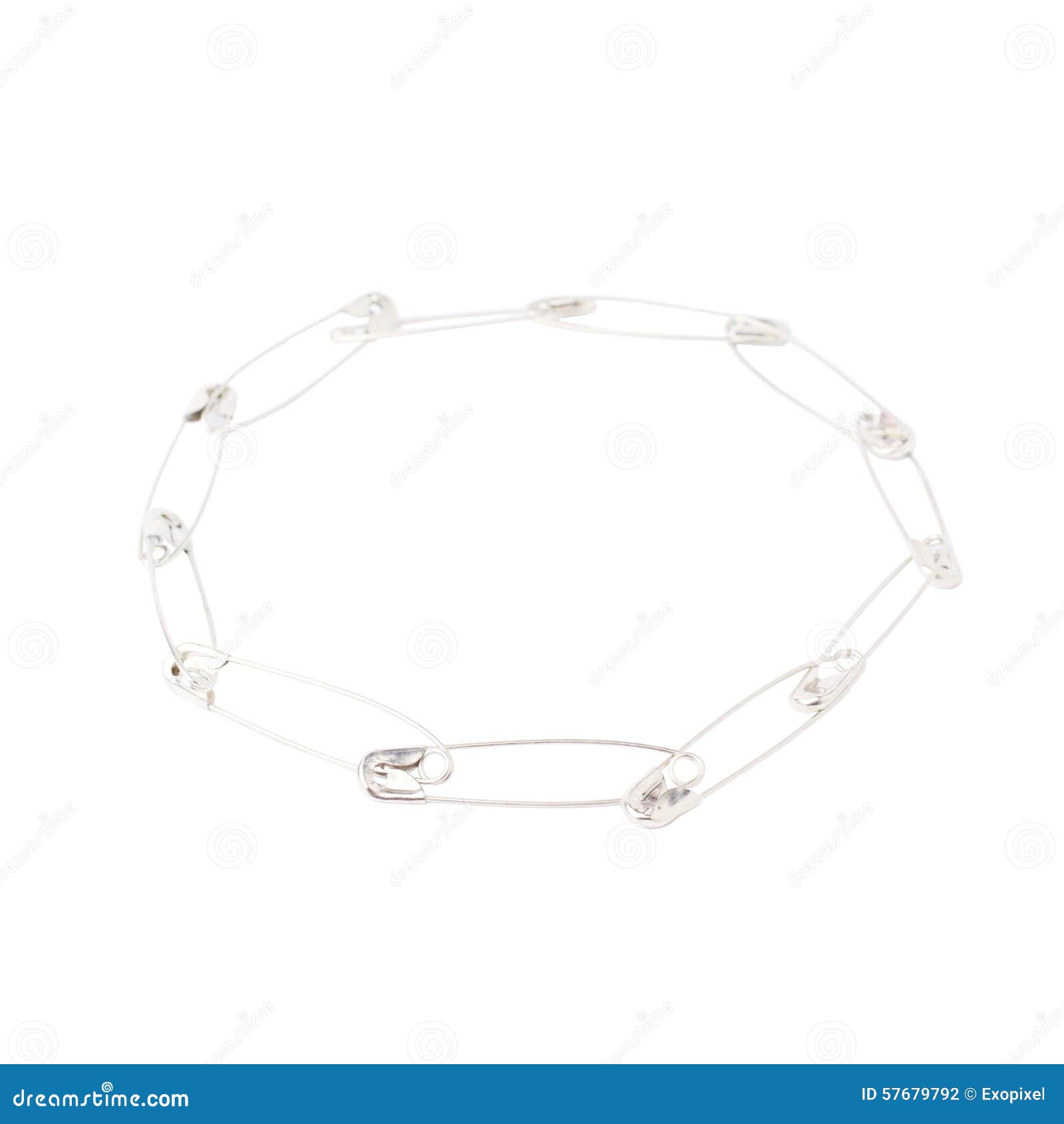 Round Frame Made of Safety Pins Isolated on White Stock Photo - Image ...