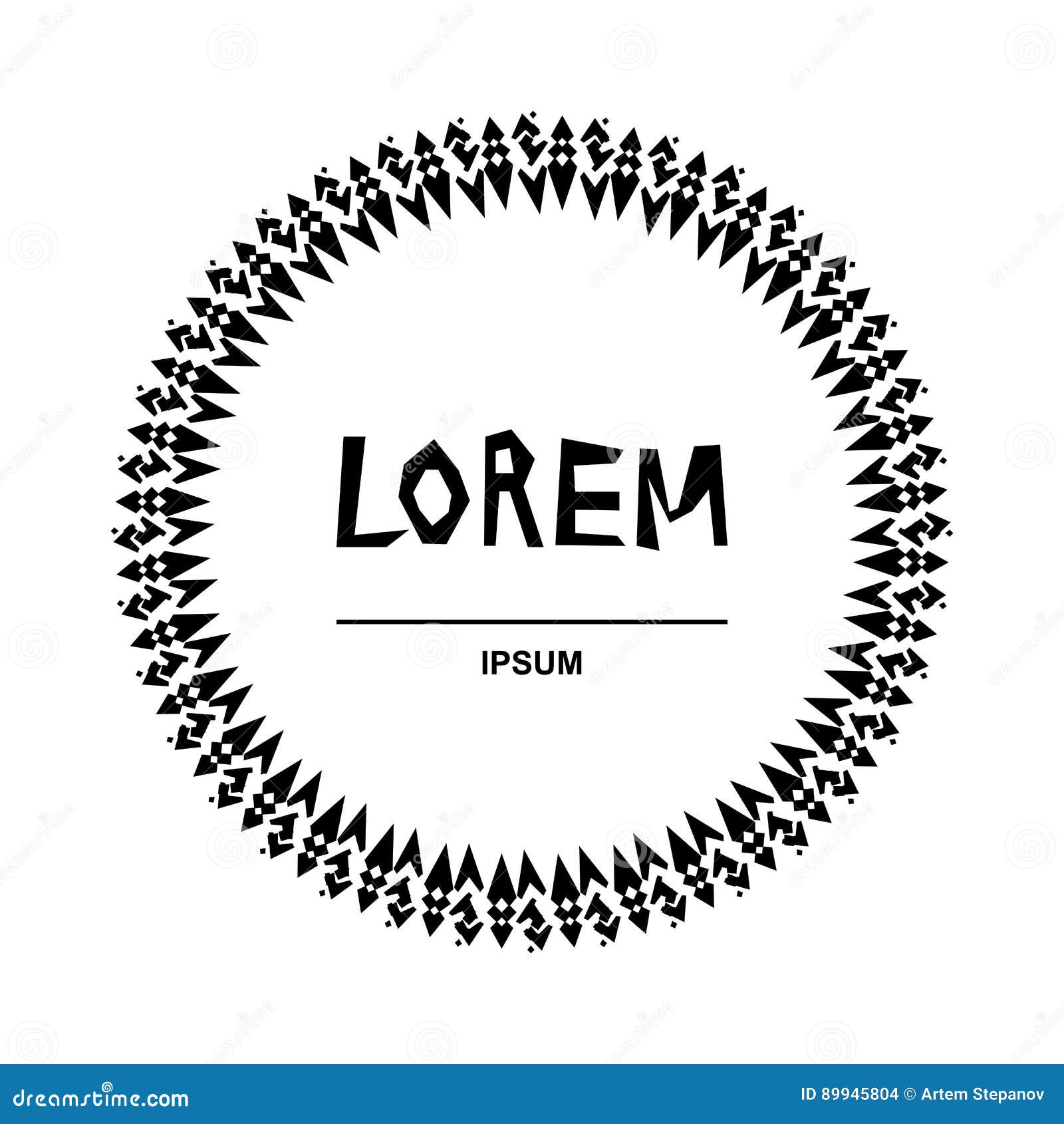 Round Frame Made of Simple Geometric Shapes Stock Vector - Illustration ...