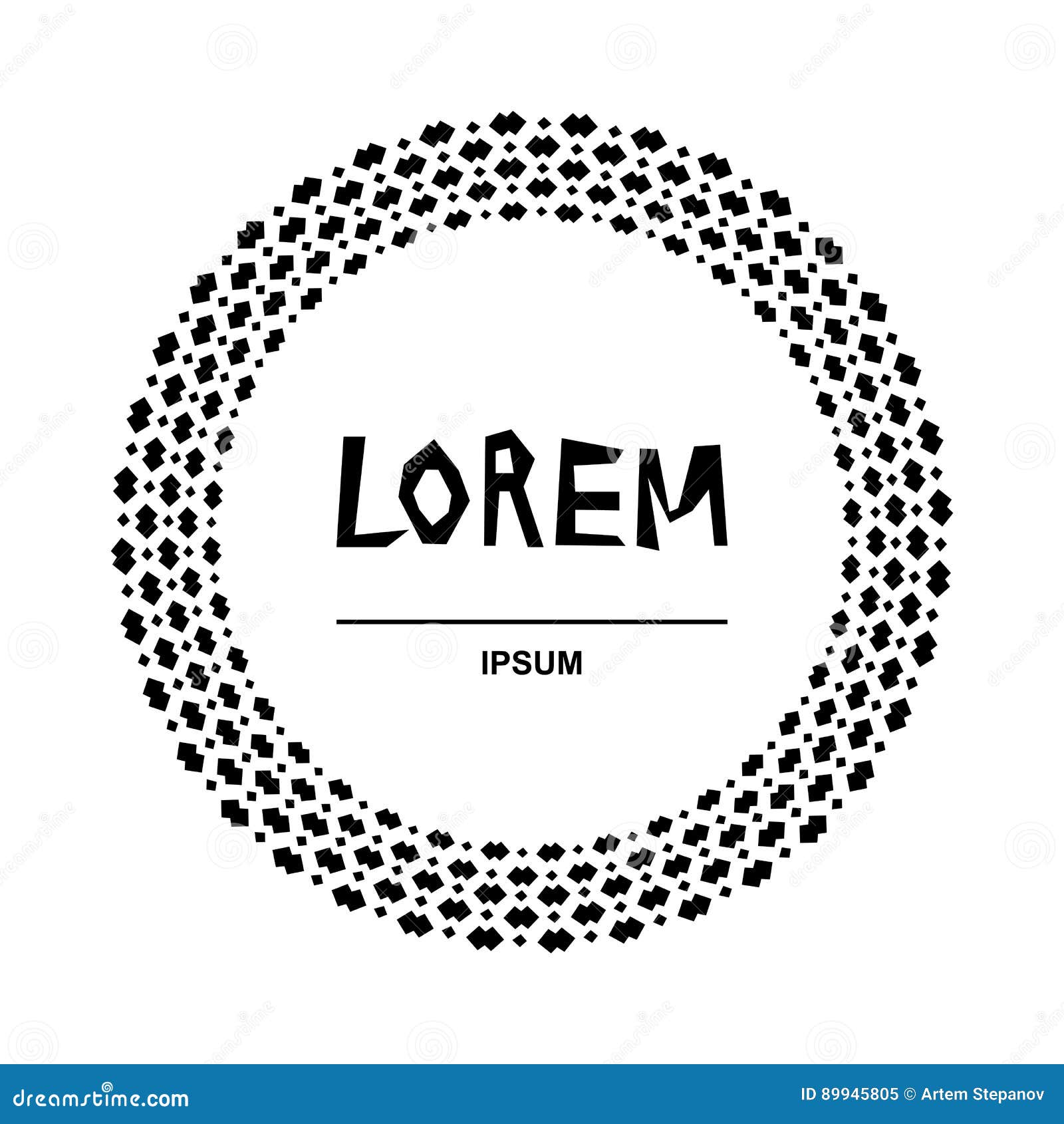Round Frame Made of Simple Geometric Shapes Stock Vector - Illustration ...