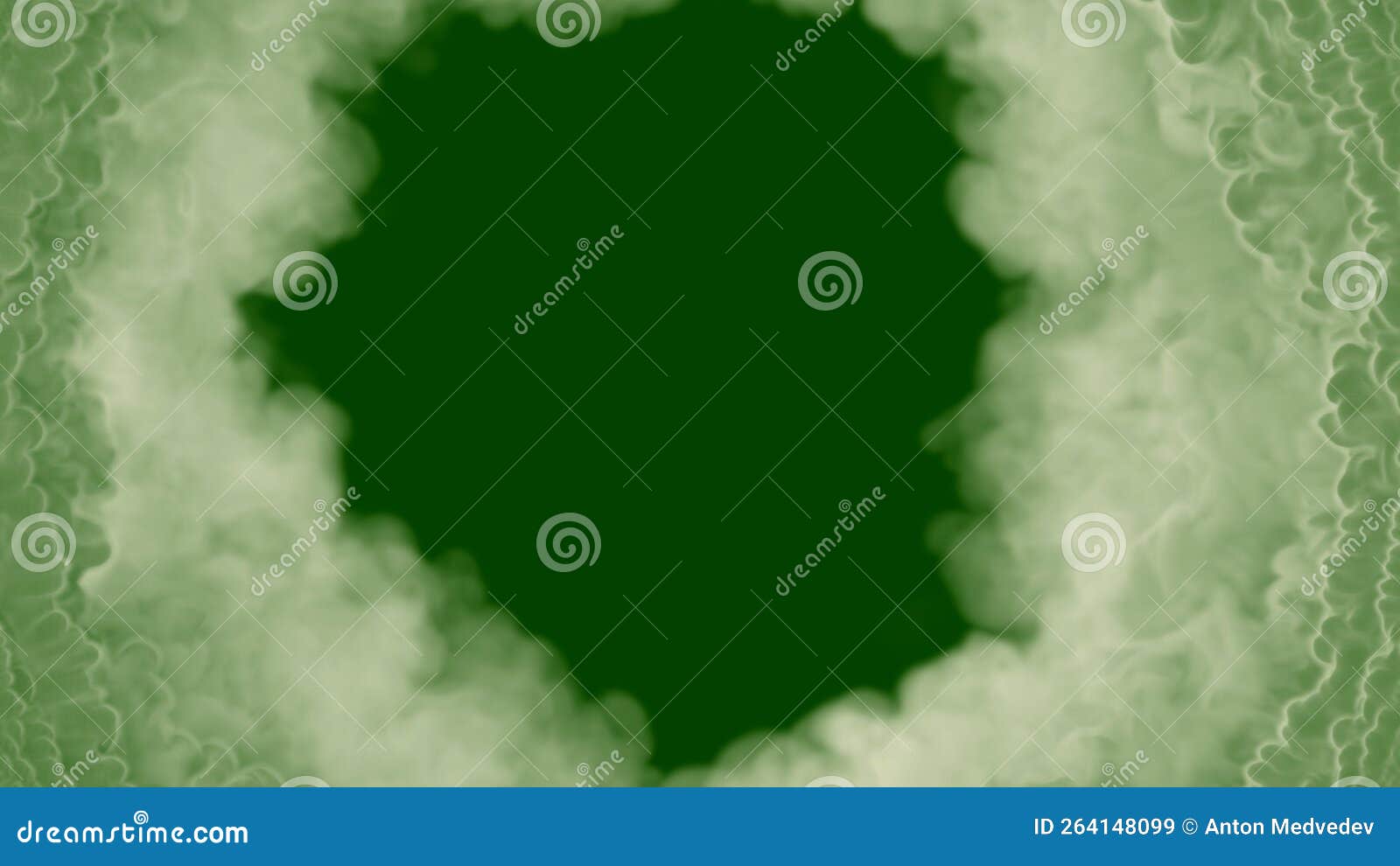 Round Frame Made of Smoke or Clouds on Chroma Key Screen, Isolated ...