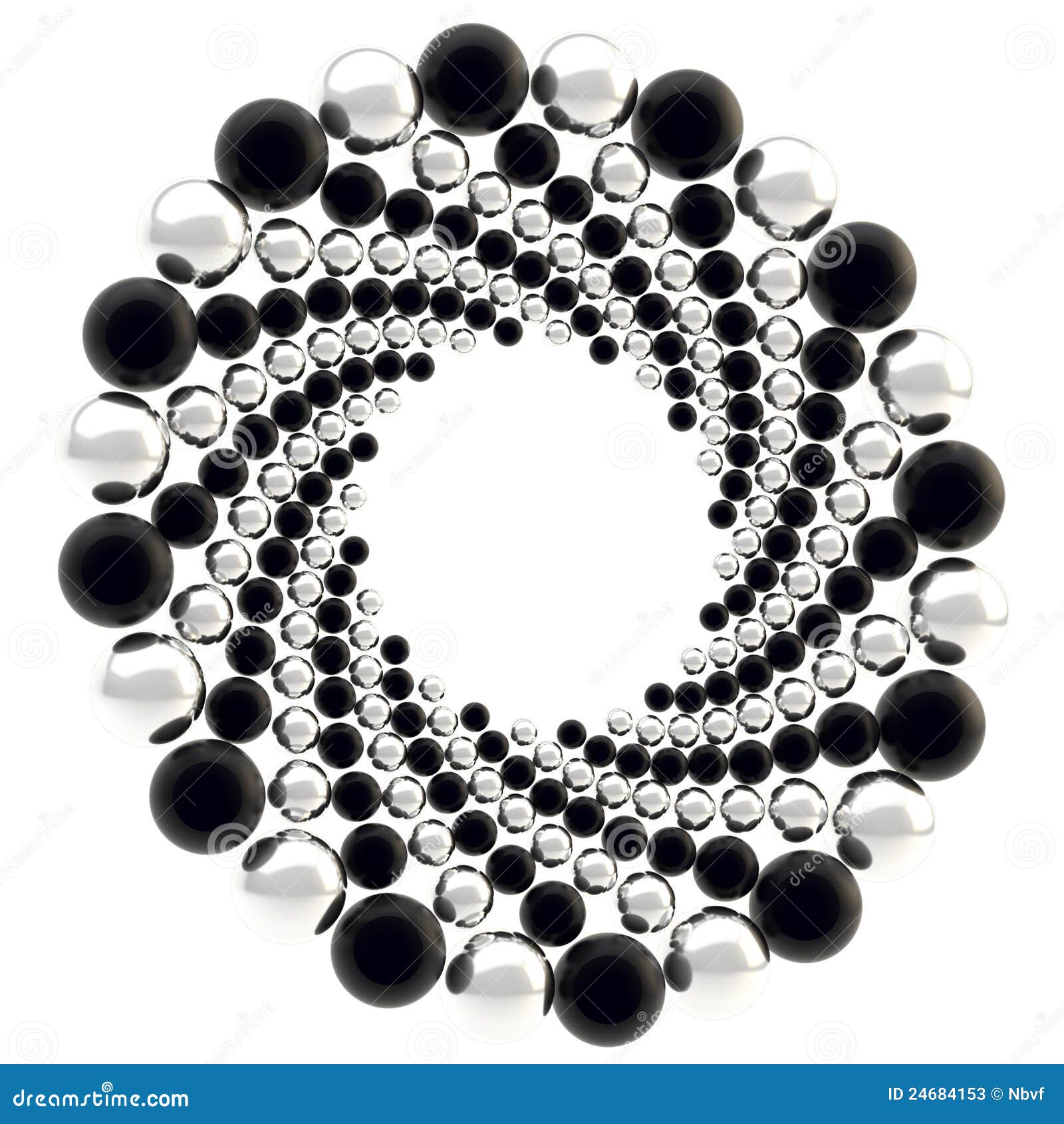 Round Frame Made of Spheres Isolated Stock Illustration - Illustration ...