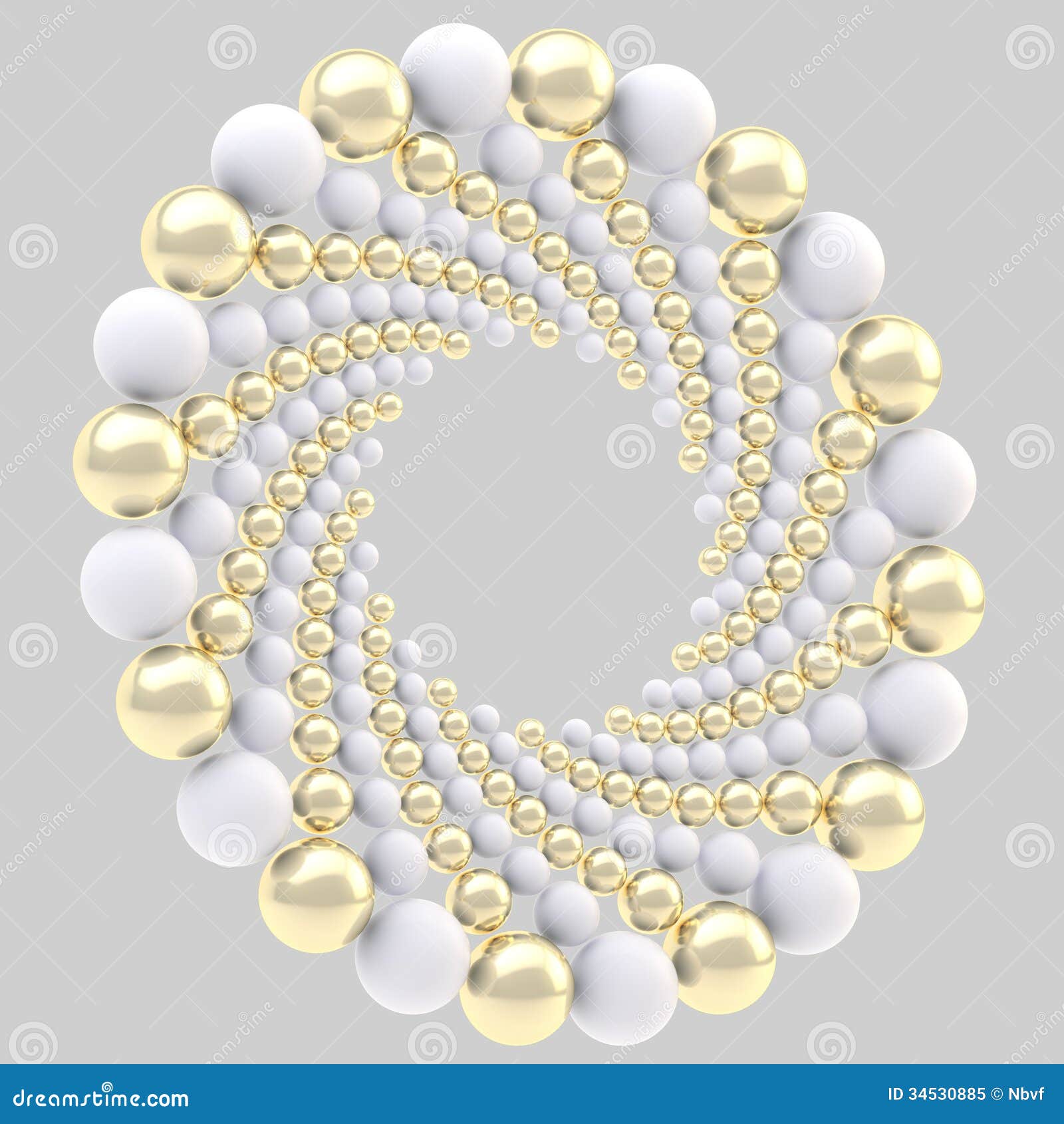 Round Frame Made of Spheres Isolated Stock Illustration - Illustration ...