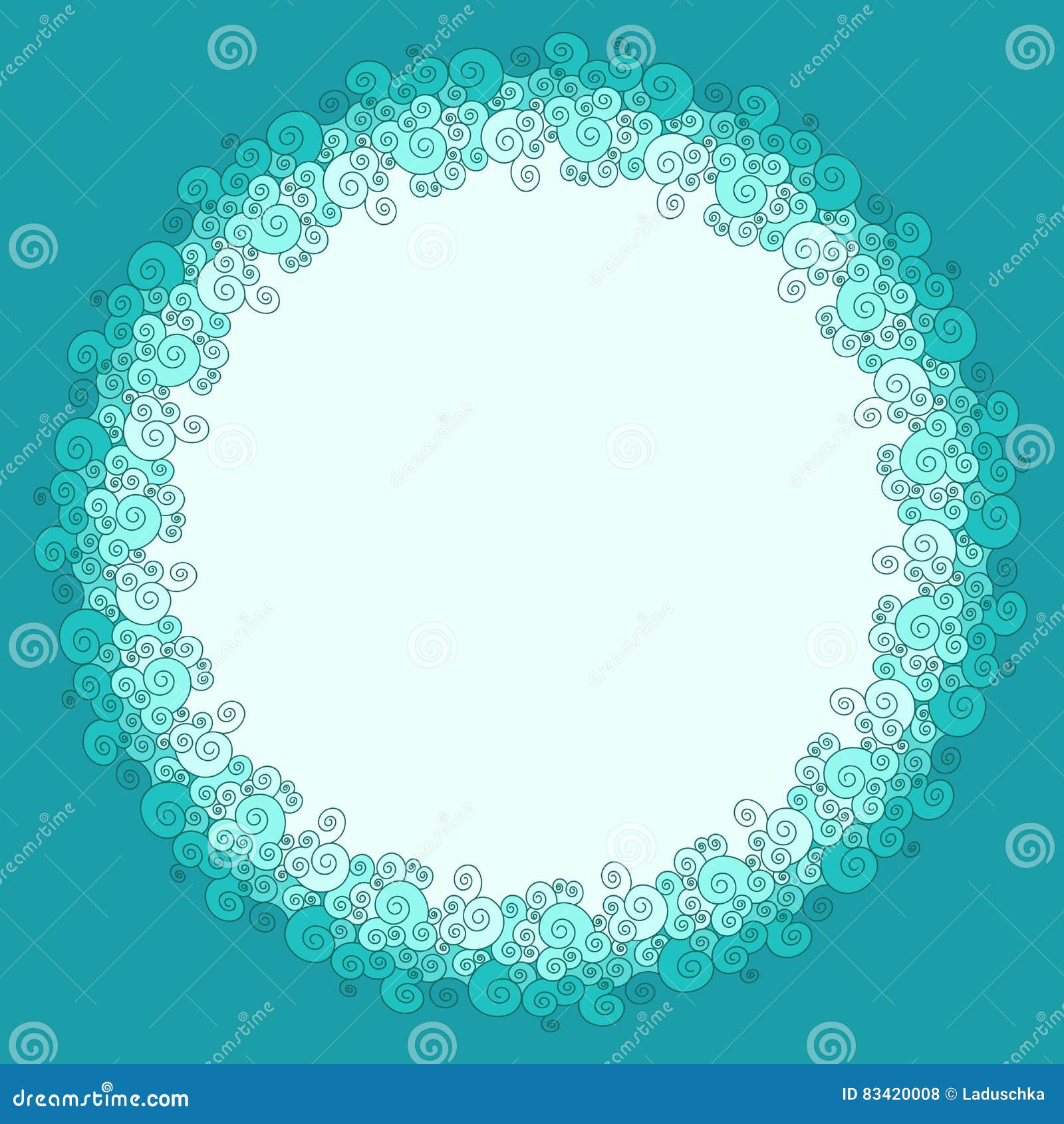 Round Frame Made of Swirly Wave Border Stock Vector - Illustration of ...