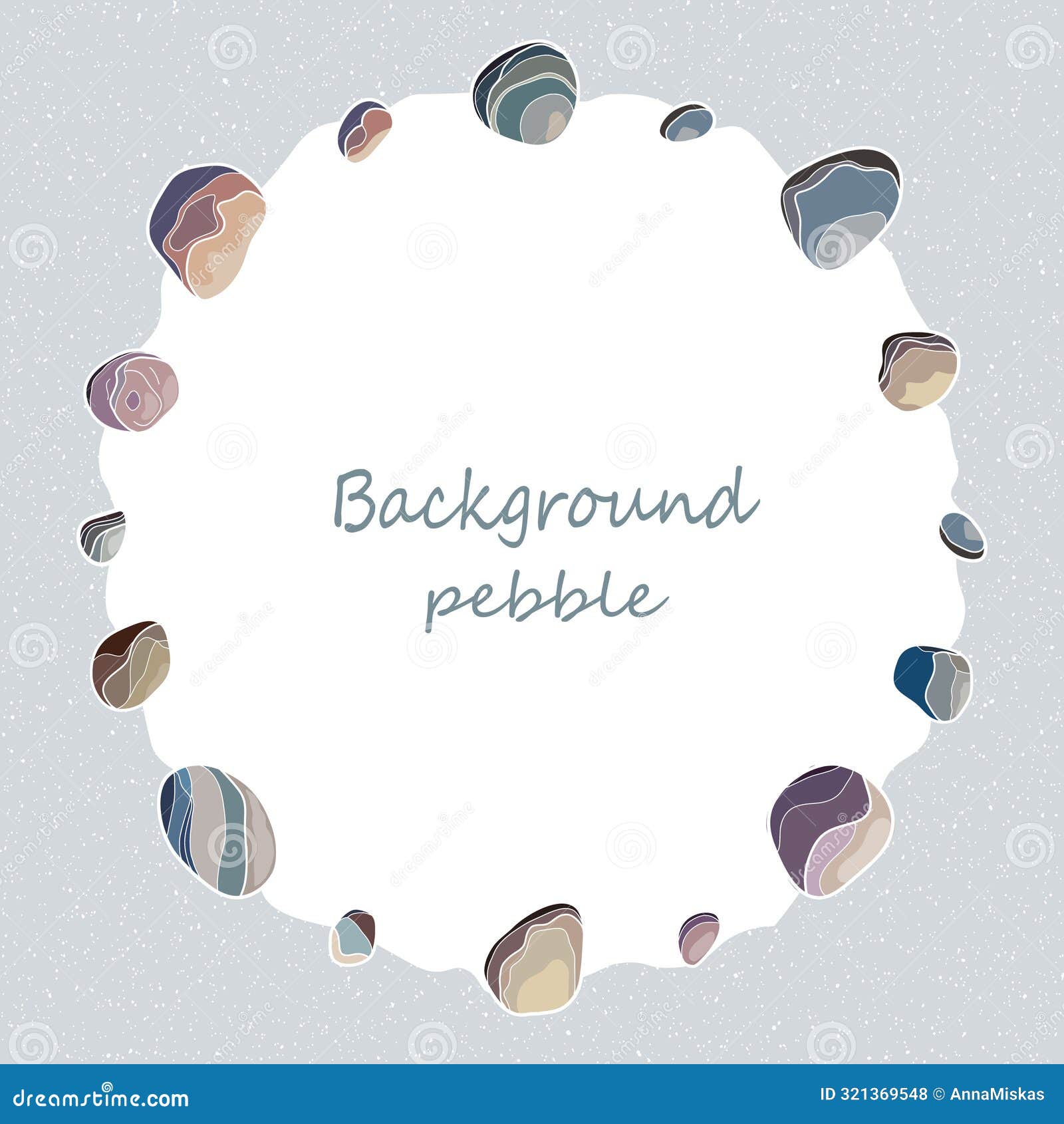 Round Frame Made of Various Pebbles, Set of Pebbles. Stock Vector ...