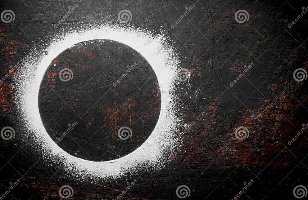 Round Frame Made of Wheat Flour Stock Photo - Image of natural, flour ...