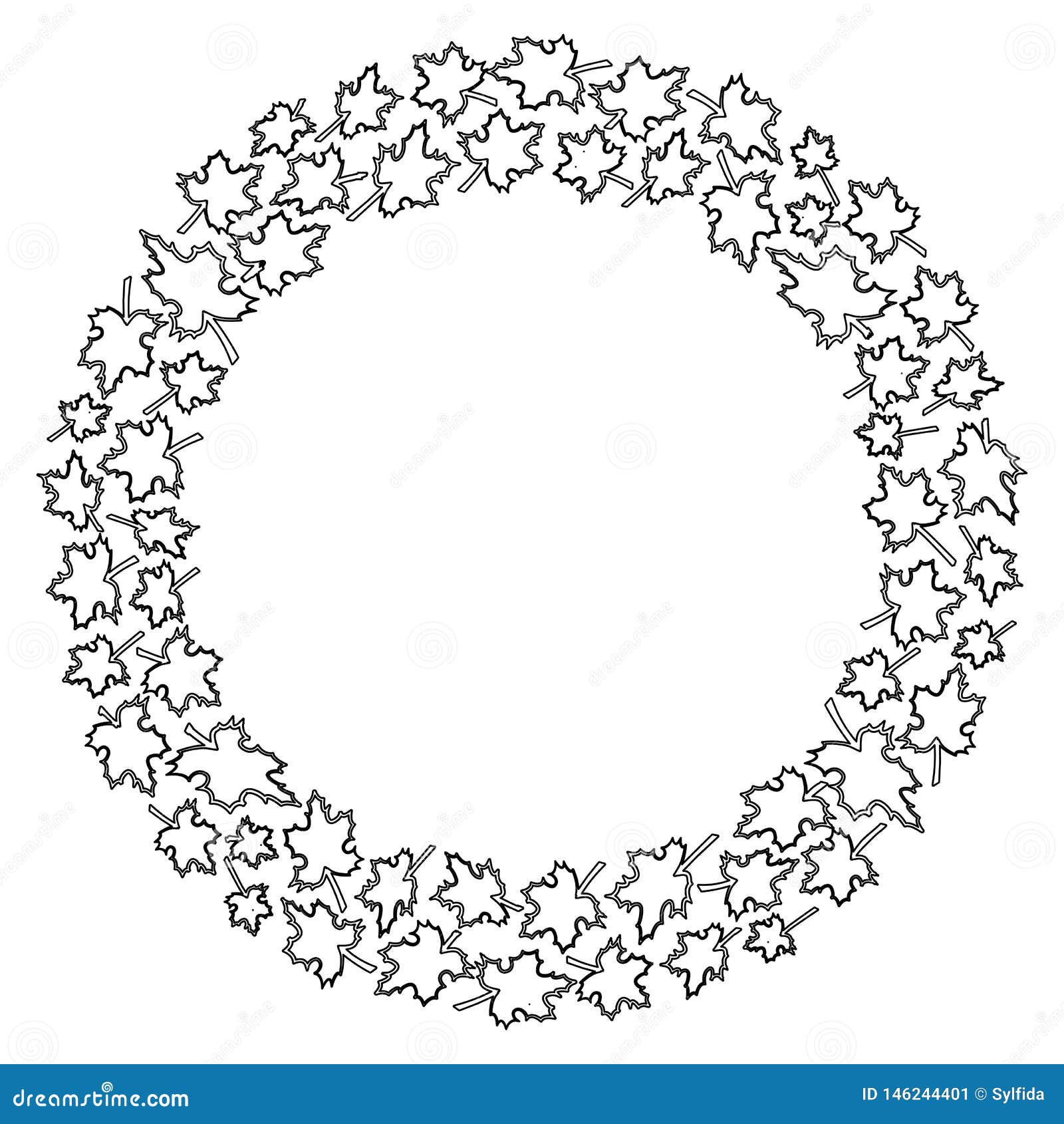 Round Frame of Maple Leaves. Vector Illustration Stock Illustration ...