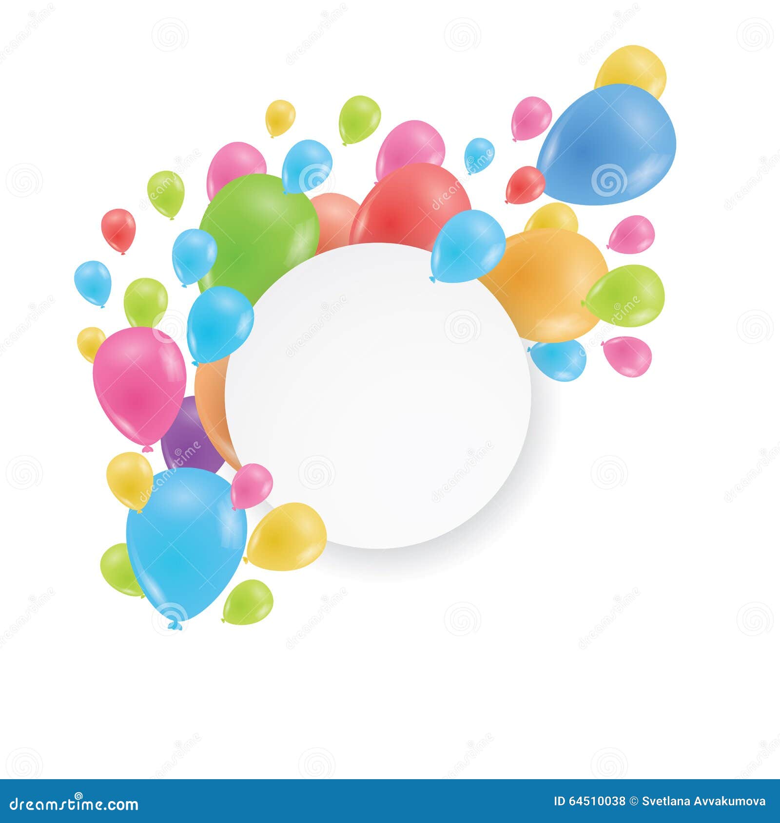 Round Frame. Multicolored Balloons. a Realistic Image. Stock Vector ...
