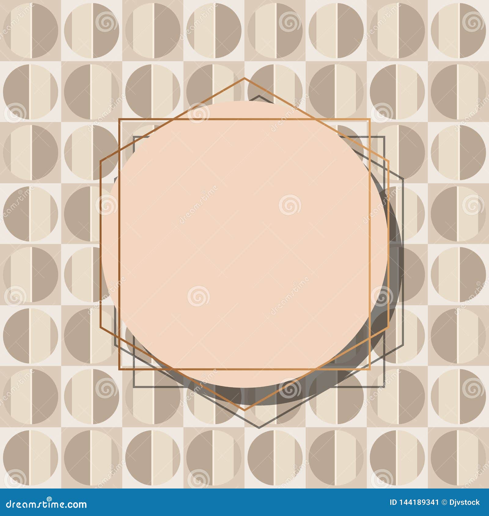 Round Frame Ornament Label Template Stock Illustration - Illustration ...
