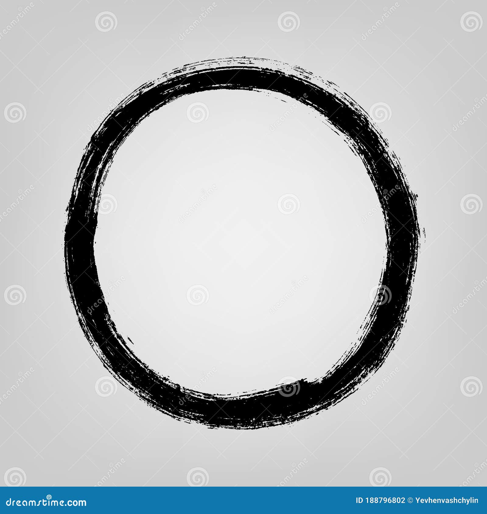 Round Frame Painted with a Brush. Vector Illustration Stock Vector ...