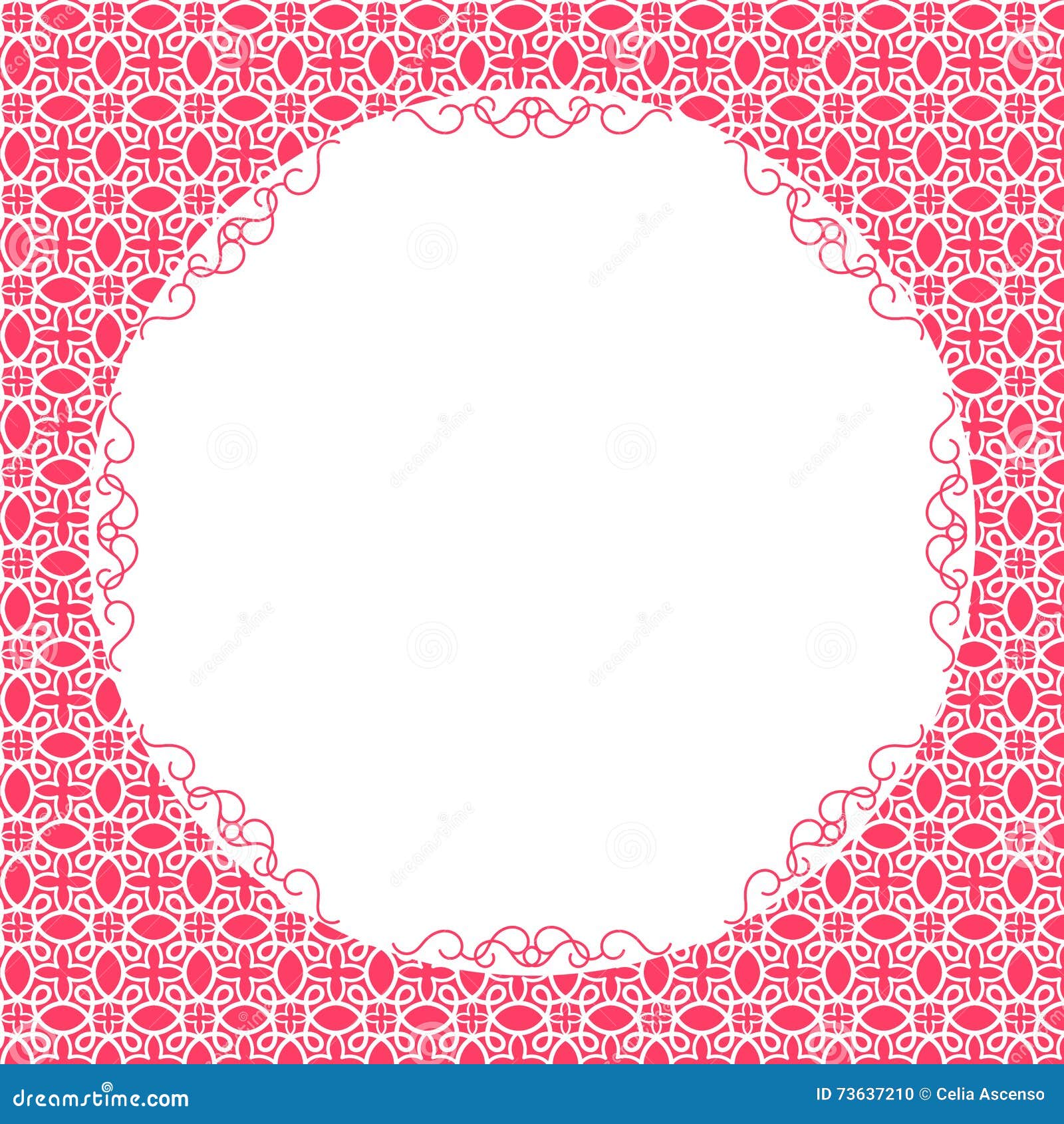 Round Frame with Pattern Background Stock Illustration - Illustration ...