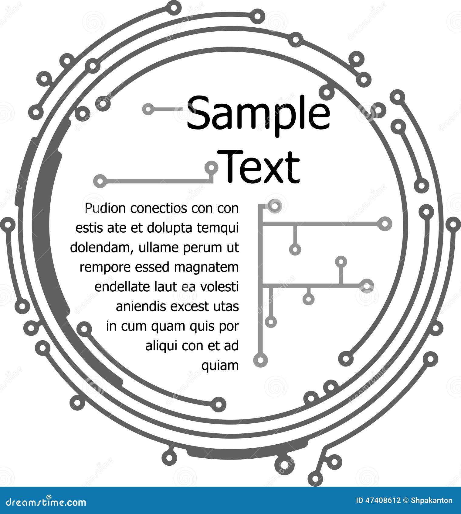 Round Frame in PCB-layout Style for Text or Design Stock Vector ...