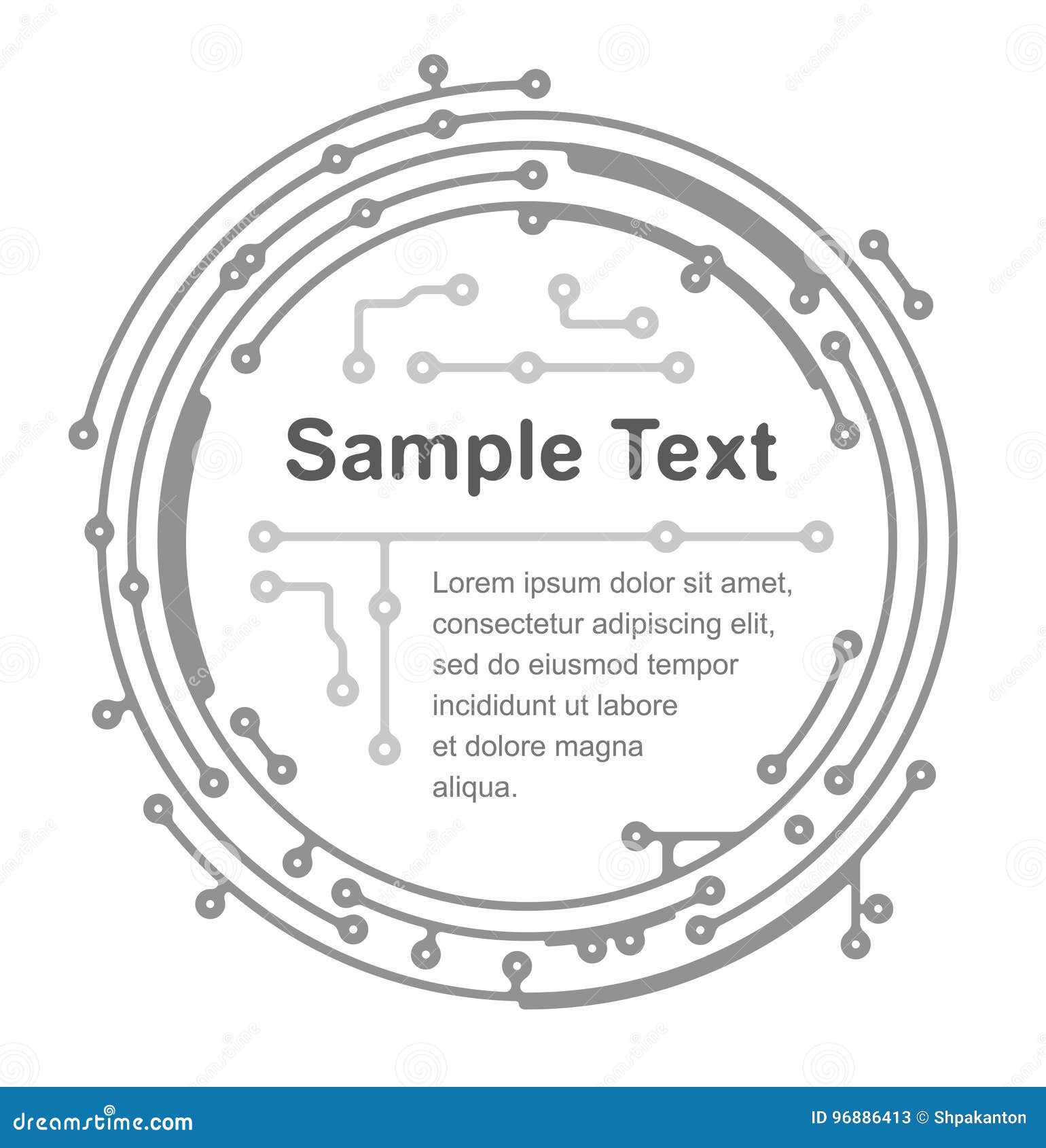 Round Frame in PCB-layout Style for Text or Design Stock Vector ...