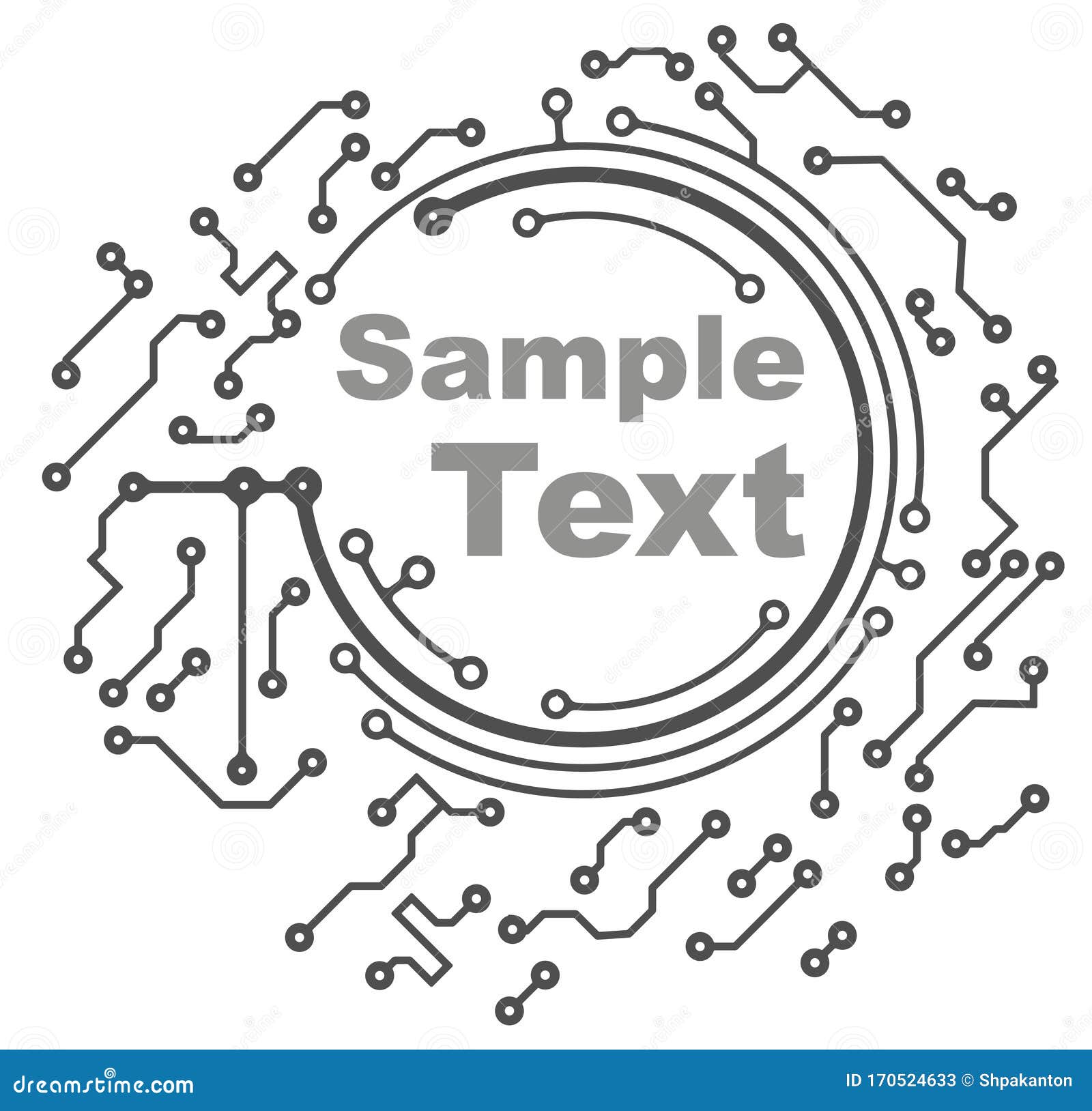 Round Frame in PCB-layout Style for Text or Design Stock Illustration ...