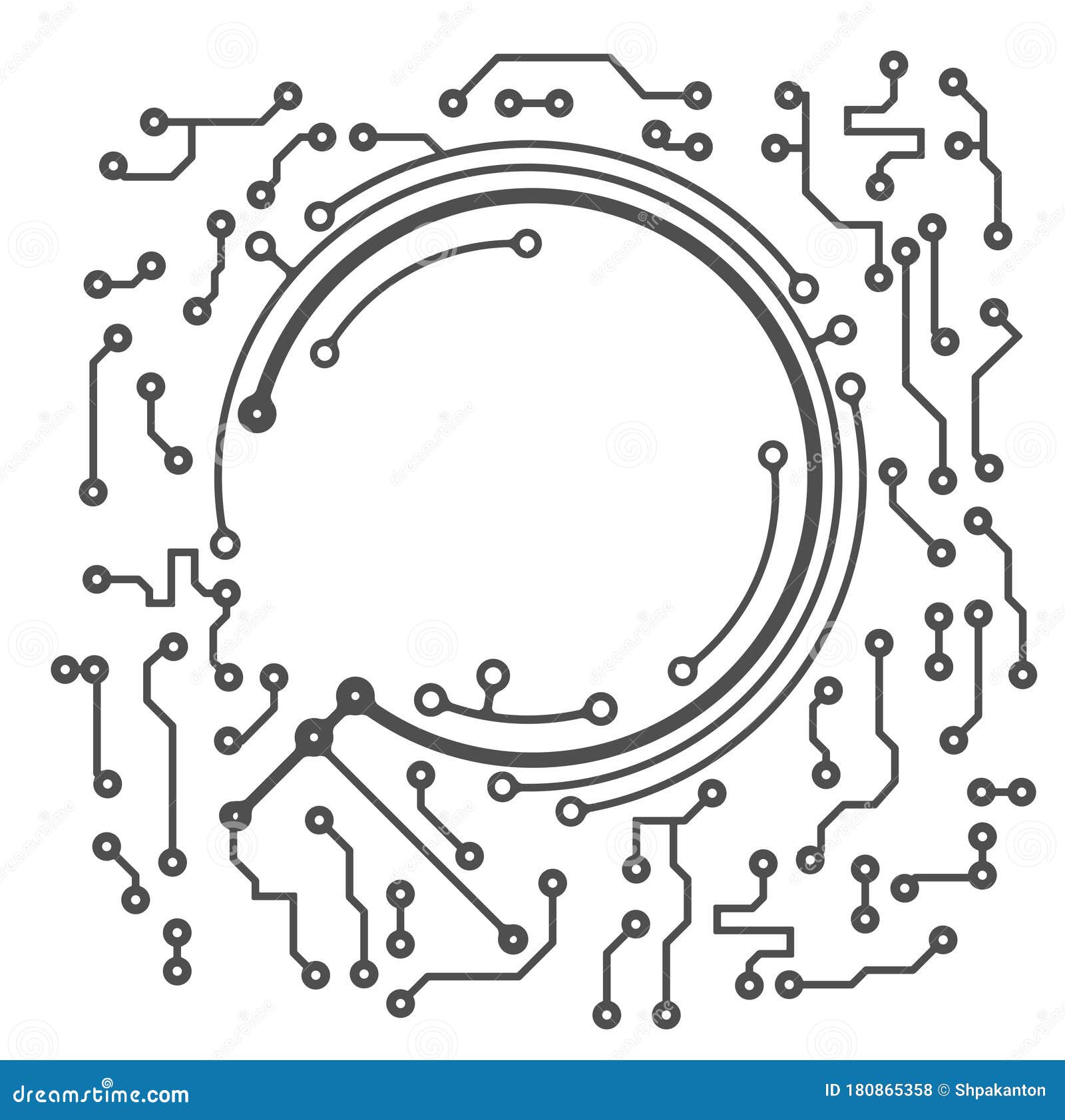 Round Frame in PCB-layout Style for Your Text or Design Stock Vector ...