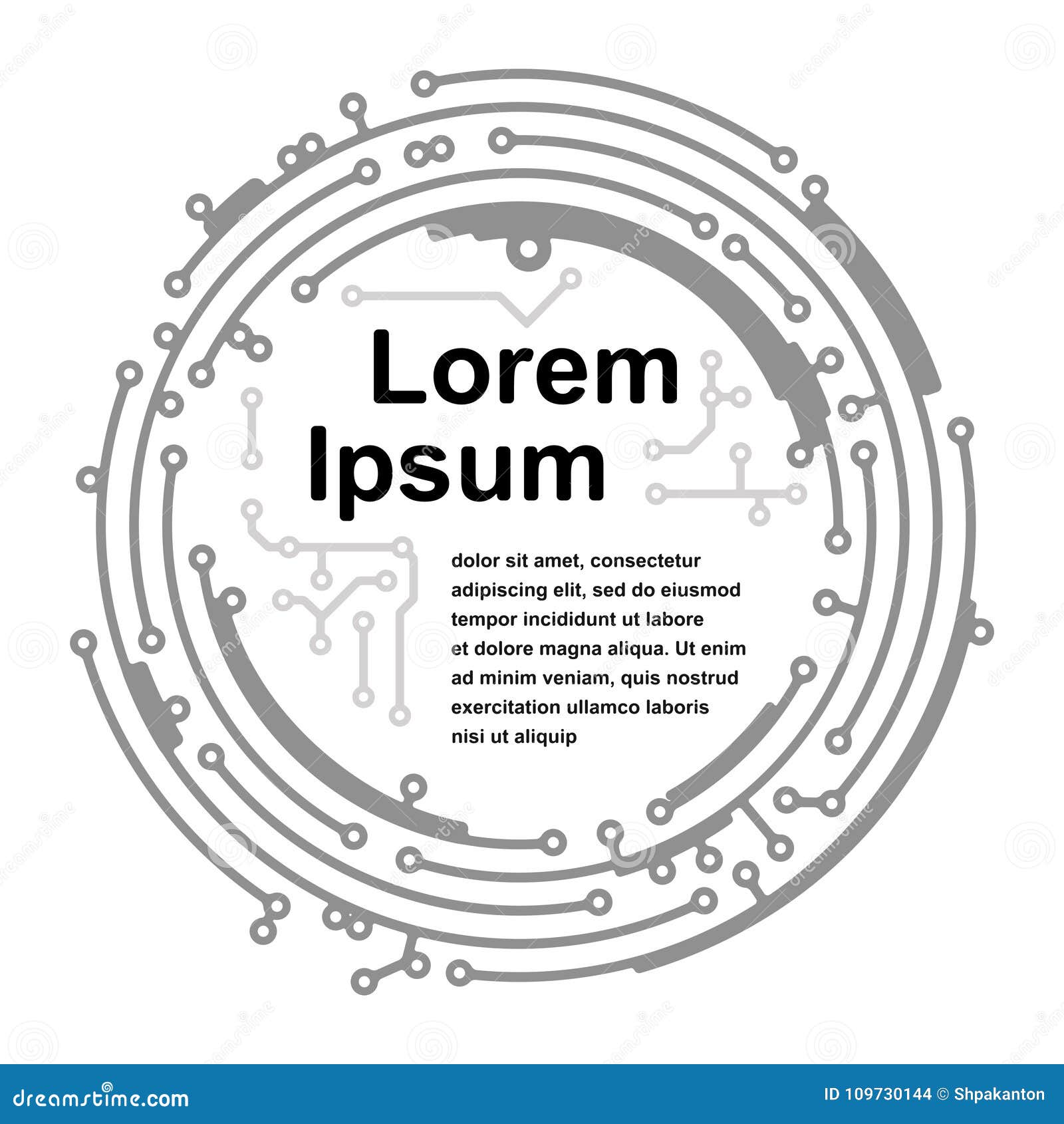 Round Frame in PCB-layout Style for Your Text or Design Stock Vector ...