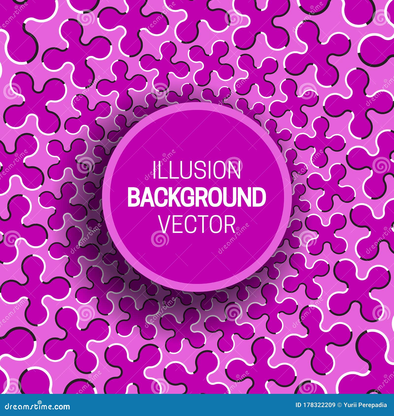 Round Frame On Pink Optical Illusion Hypnotic Background Of Rotating ...