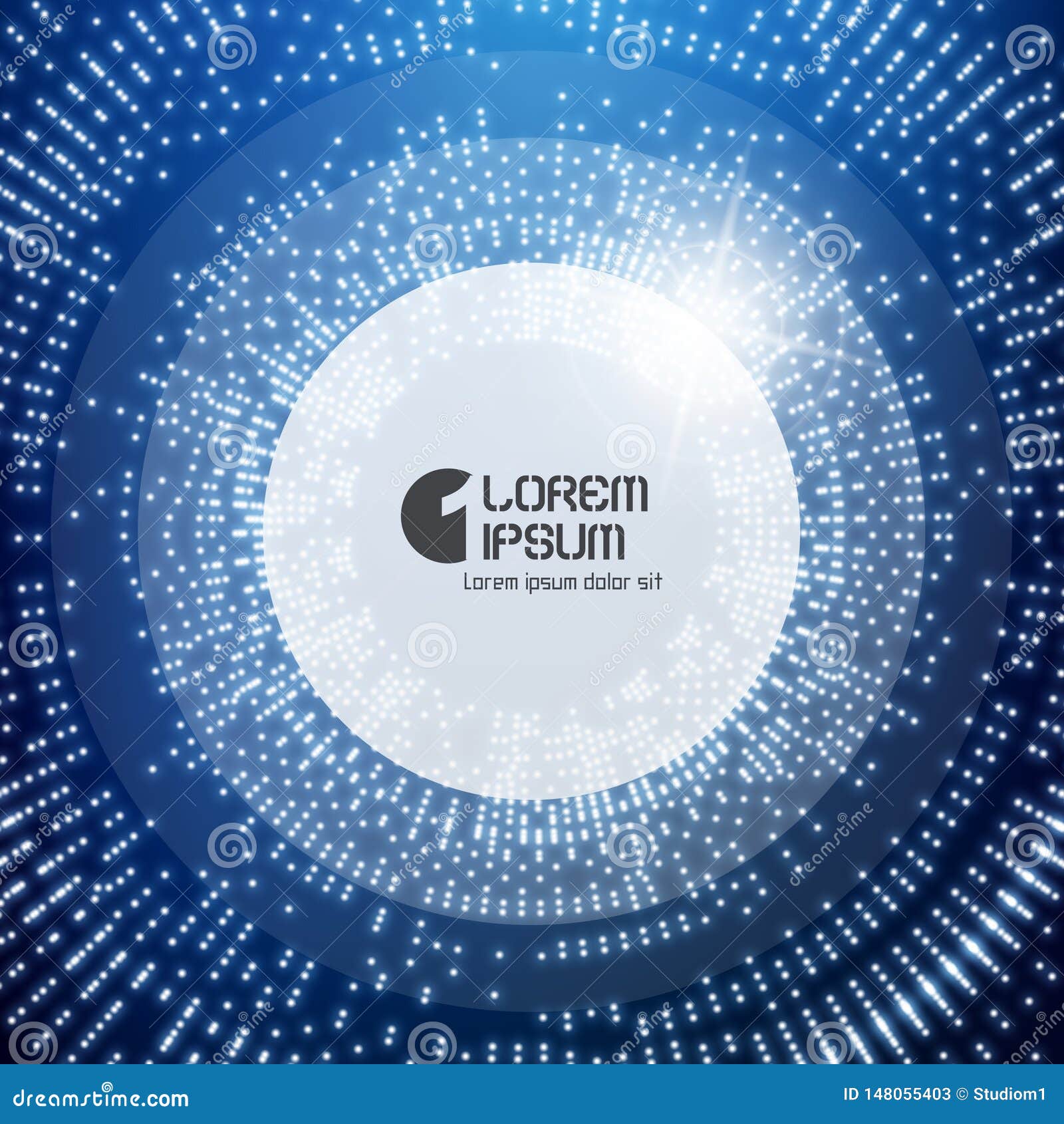 Round Frame with Place for Text. Technology Background. Graphic Design ...