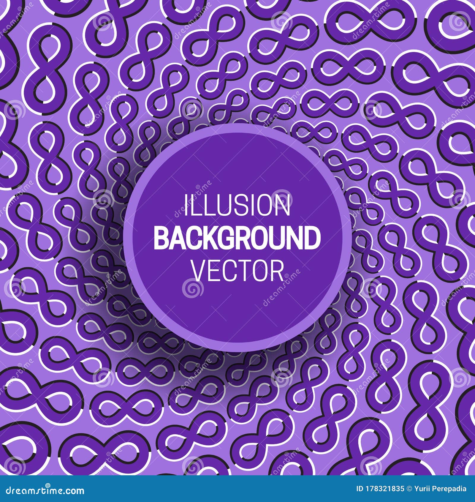 Round Frame on Purple Optical Illusion Hypnotic Background of Rotating ...