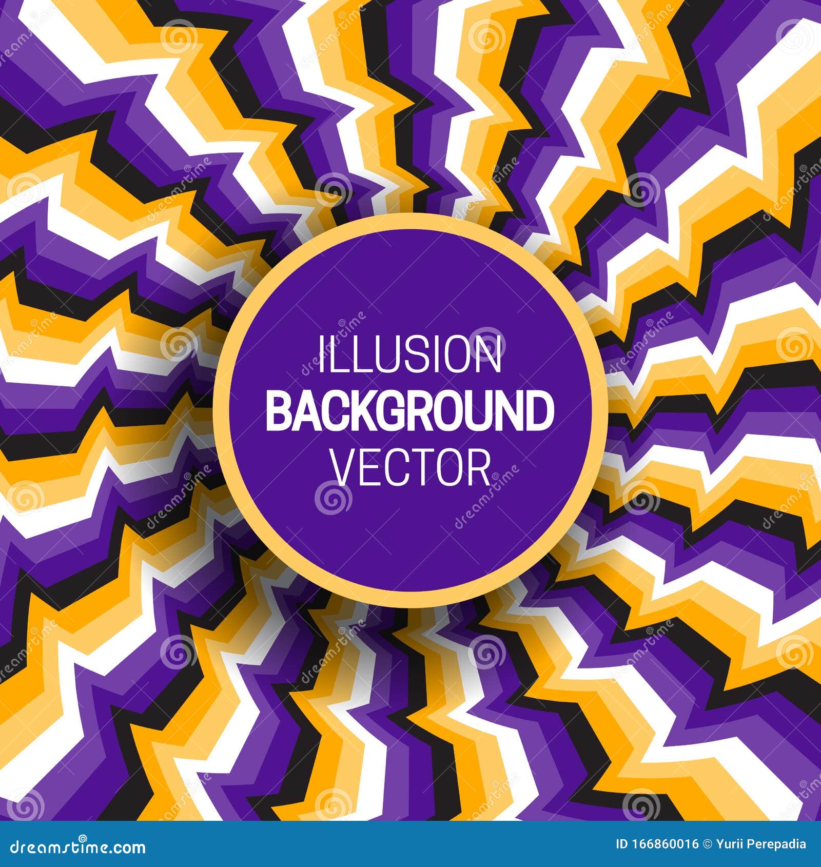 Round Frame On Purple Yellow Hypnotic Optical Illusion Background ...
