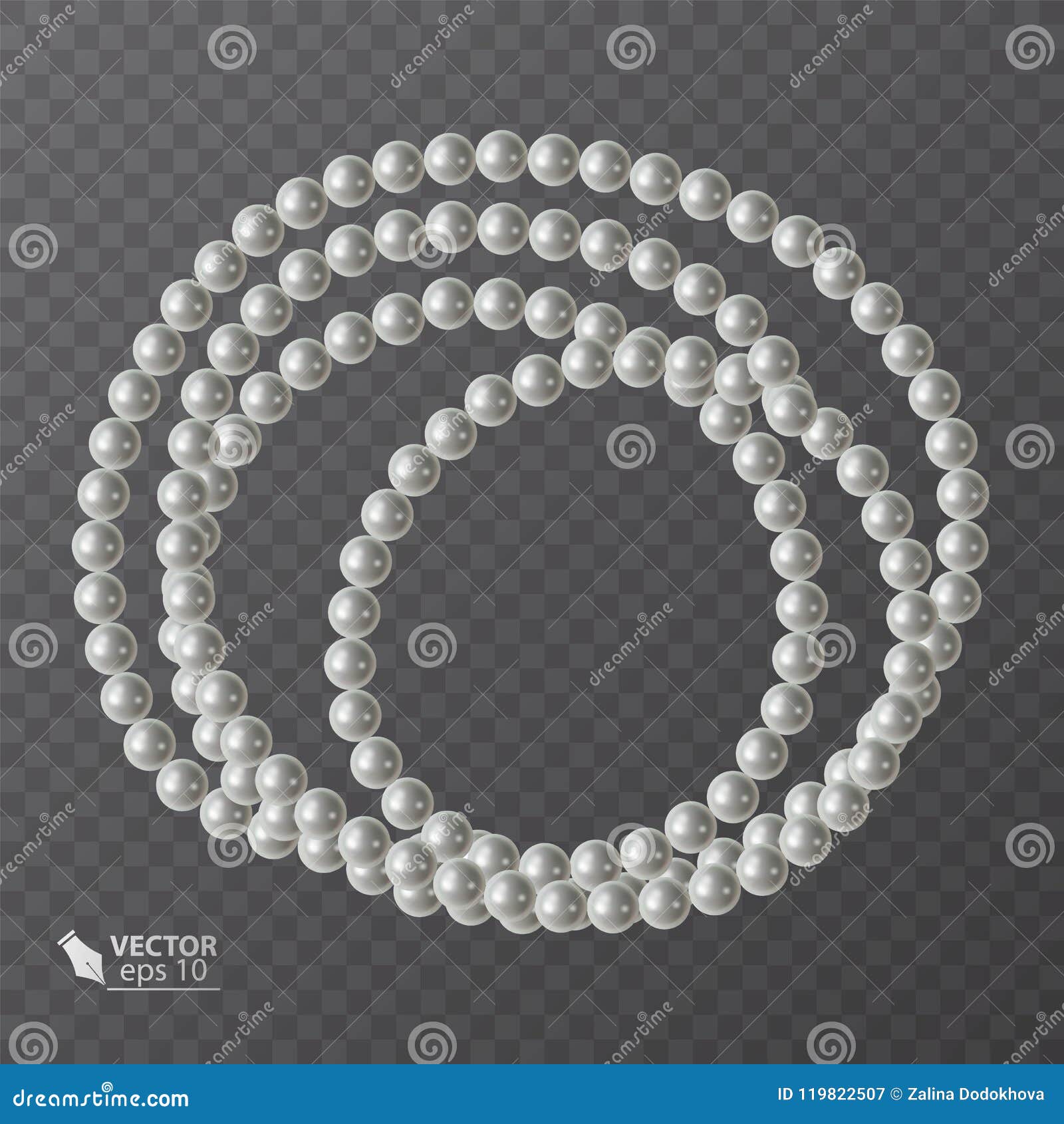Round Frame of Realistic Pearls, Decoration for Your Postcard, Wedding ...