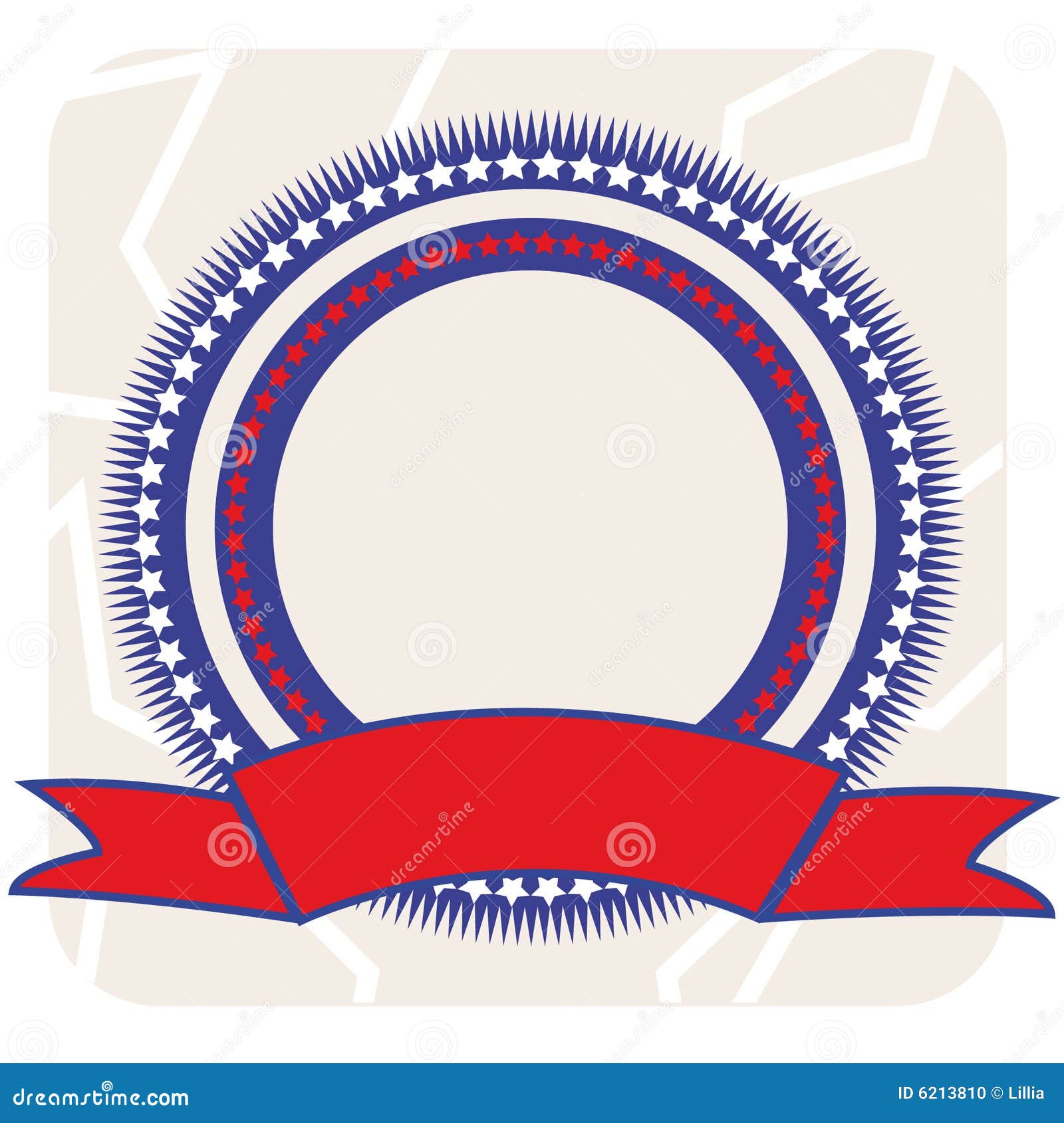 Round Frame with Red Ribbon Stock Vector - Illustration of labour, flag ...