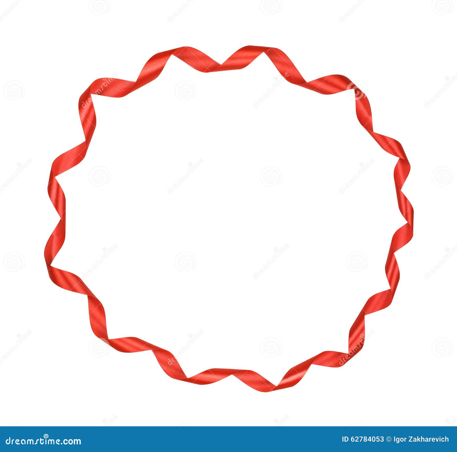 Round Frame Of Red Ribbon Stock Photo - Image: 62784053
