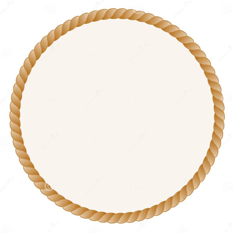 Round Frame with Rope Border Stock Illustration - Illustration of brown ...