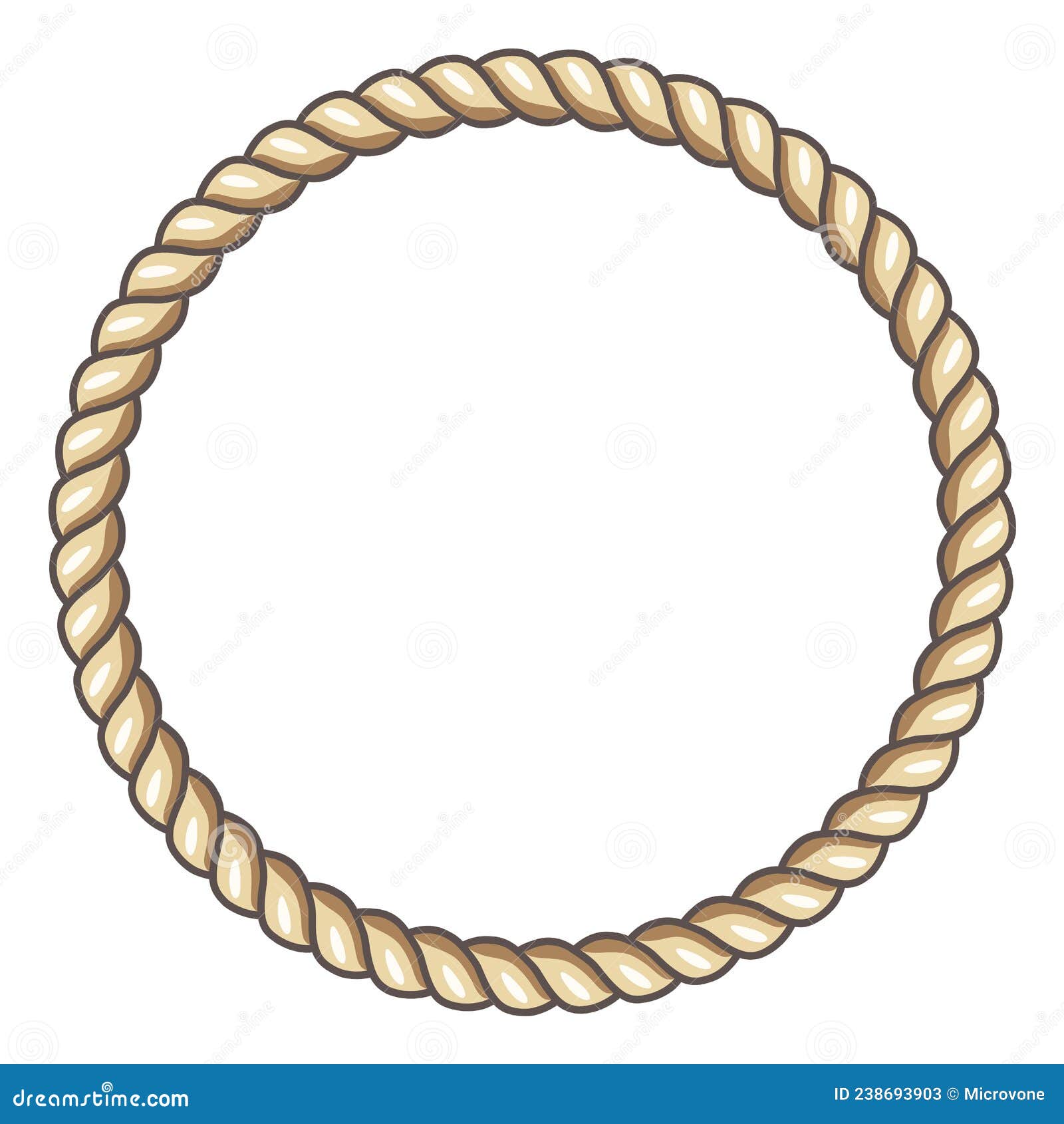 Round Frame. Rope Decorative Border Stock Vector - Illustration of ...