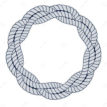 Round Frame from Rope, Vector Design Element, Circle Shape Border ...