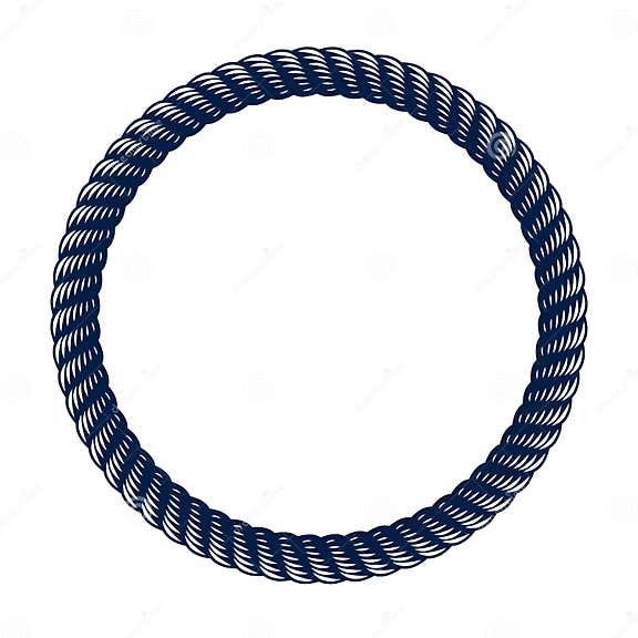Round Frame from Rope, Vector Design Element, Circle Shape Border ...
