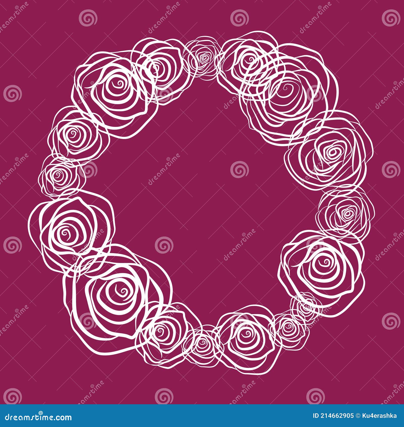 Round Frame of Roses Vector Stock Vector - Illustration of spring ...
