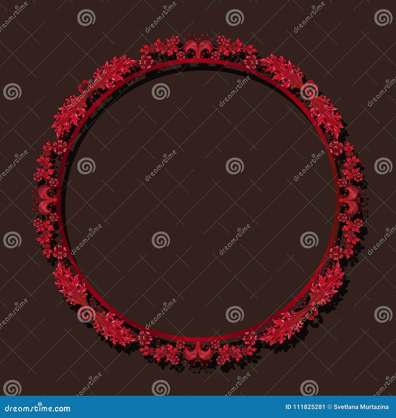 Round Frame Ruby Color with Shadow Stock Vector - Illustration of ...
