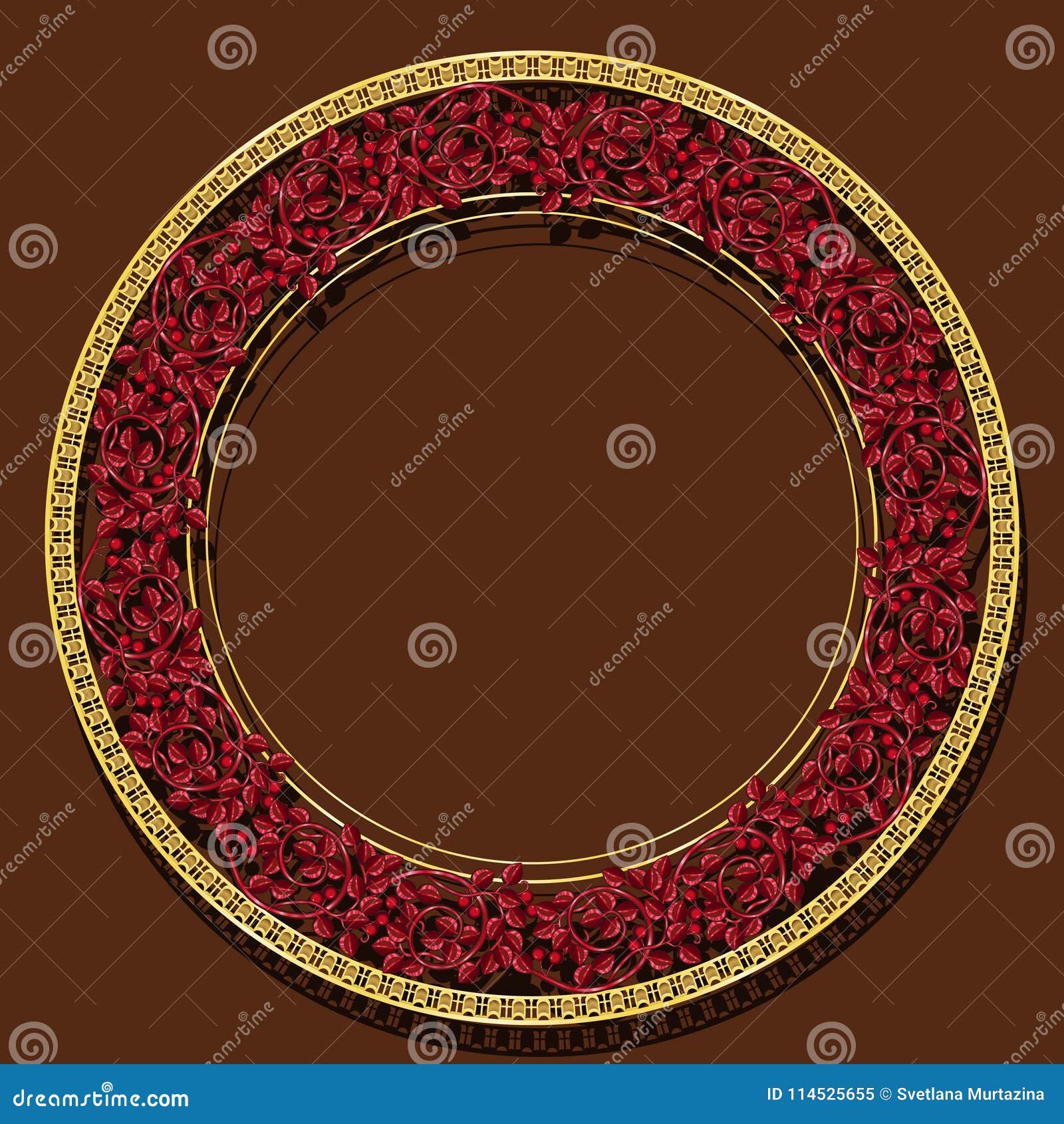 Round Frame Ruby Color with Shadow Stock Vector - Illustration of ...