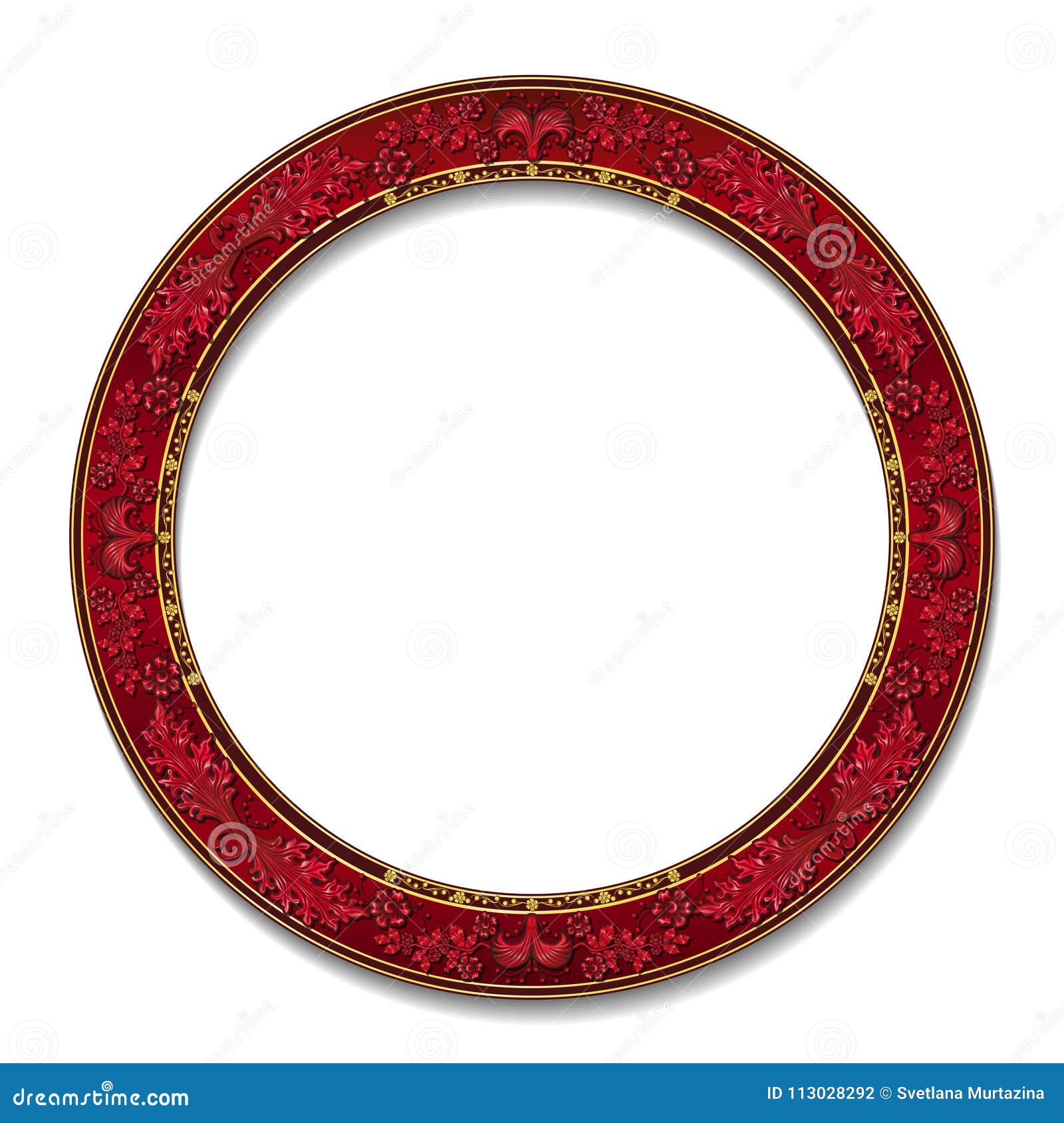 Round Frame Ruby Color with Shadow Stock Vector - Illustration of blank ...