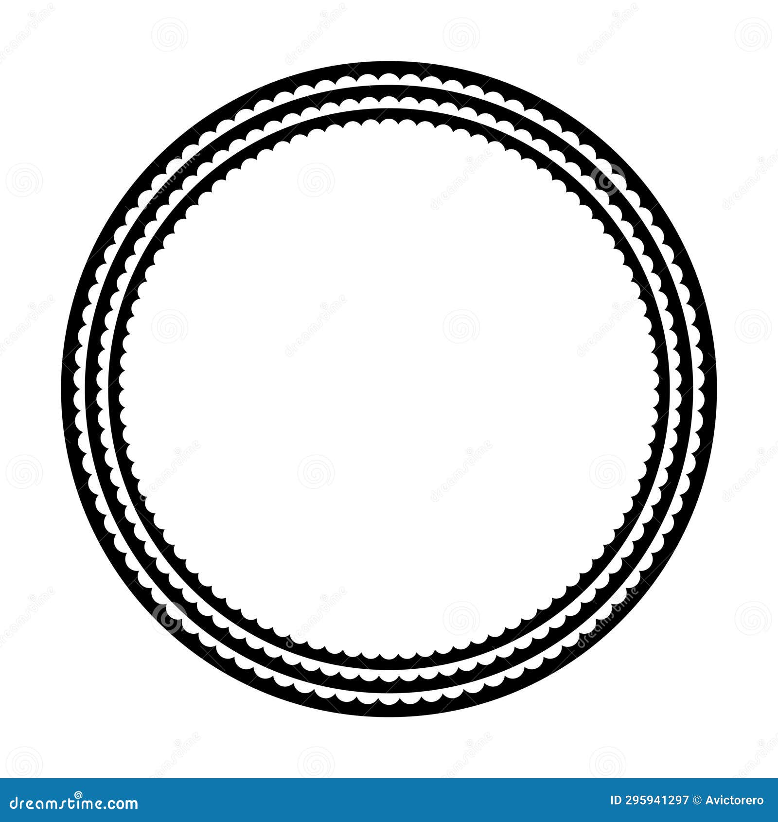 Round Frame with Sawtooth Edges Stock Vector - Illustration of label ...
