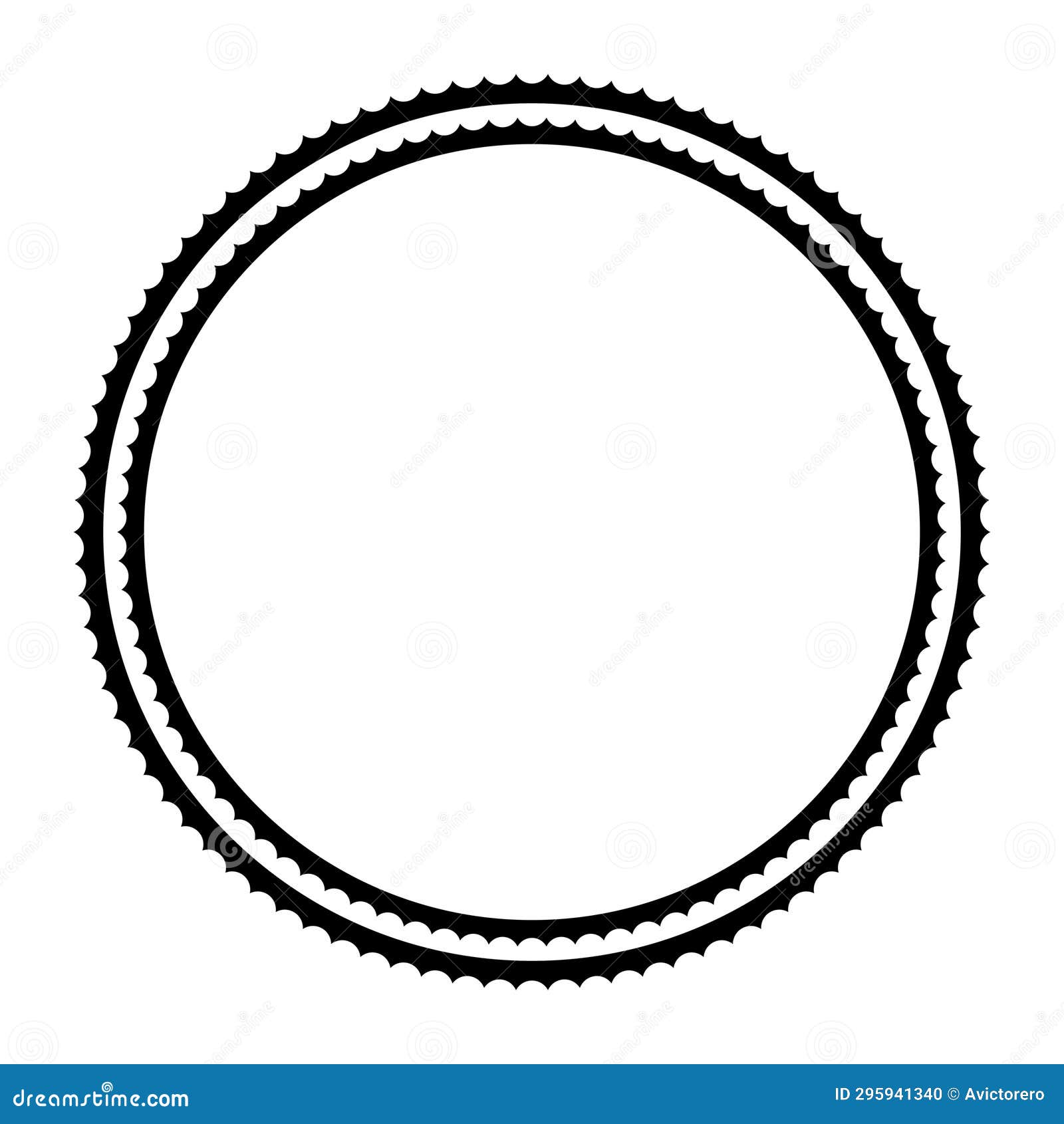 Round Frame with Sawtooth Edges Stock Vector - Illustration of element ...