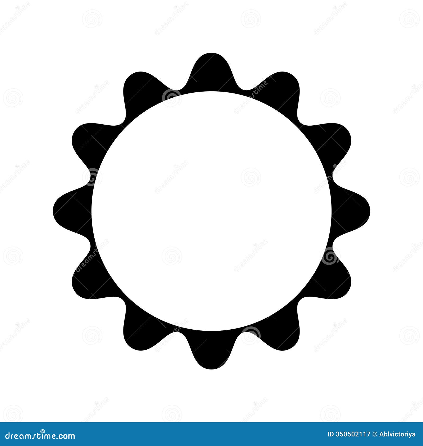 Round Frame with Scallop Borders. Tag, Label, Text Box or Sticker ...