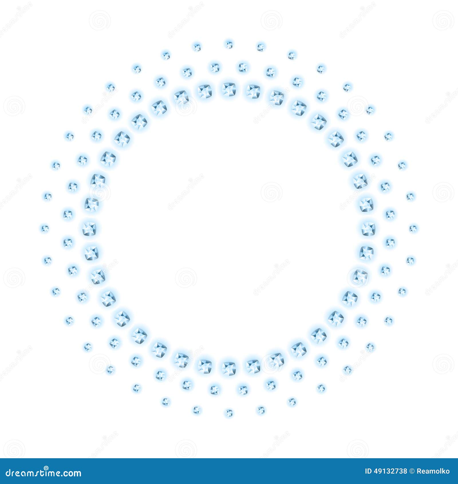 Round Frame of Shiny Diamonds. Stock Vector - Illustration of diamond ...