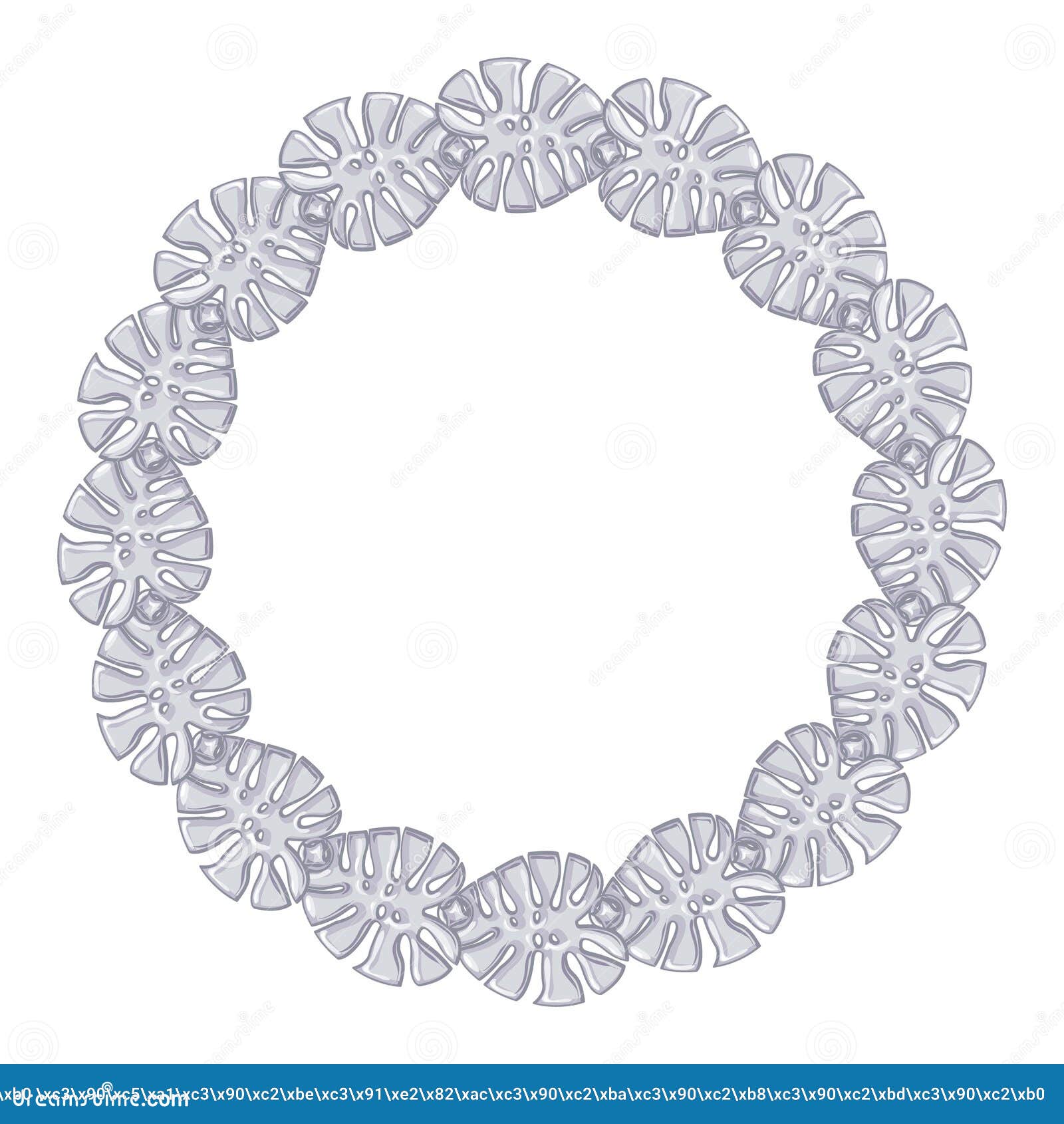 Round Frame - Silver Chain on the White Background. Stock Vector ...